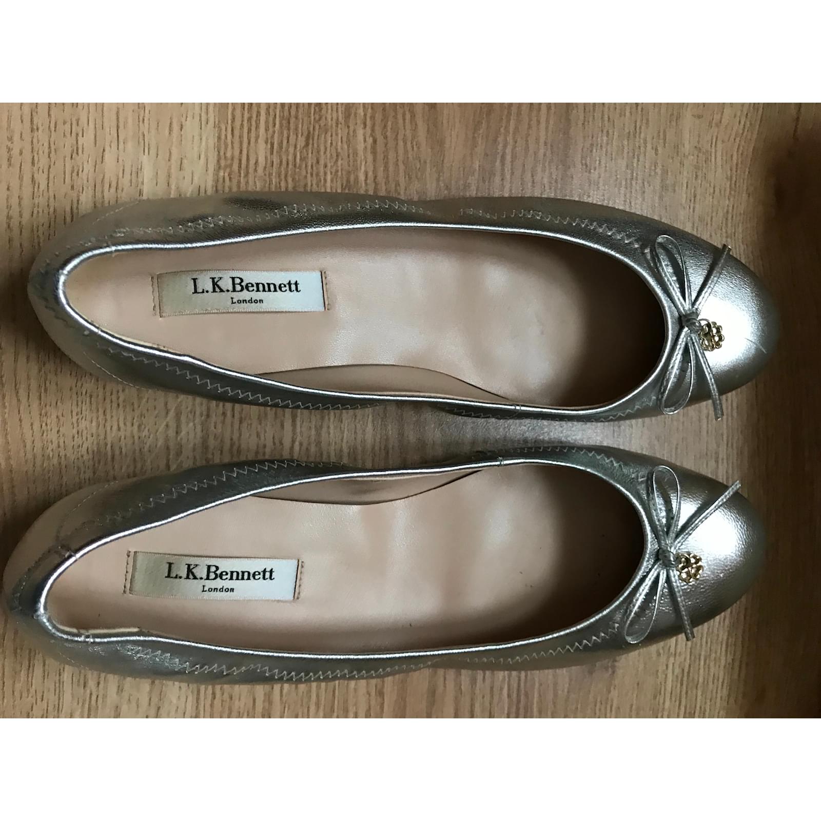 Lk Bennett Ballet flats Silvery Leather ref.54170 - Joli Closet
