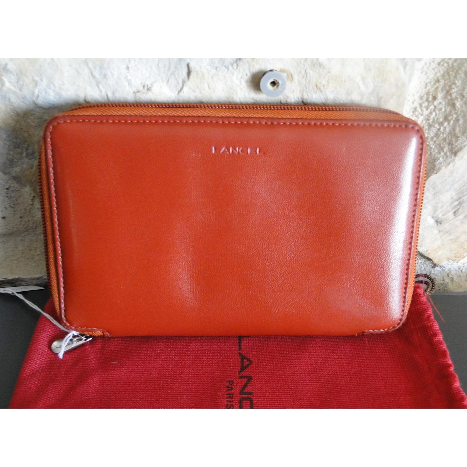 Lancel Wallets Red Orange Leather ref.55523 - Joli Closet