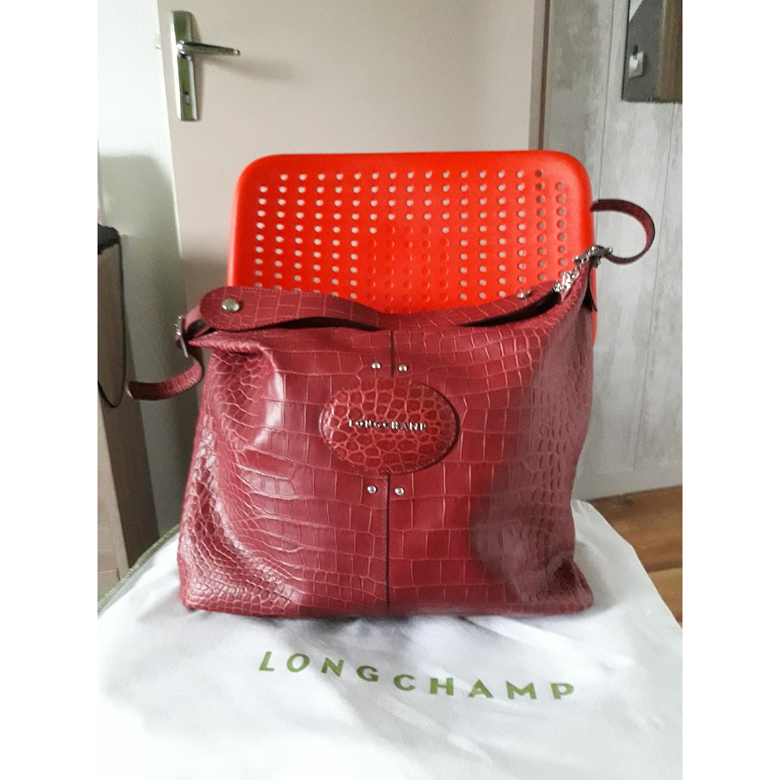 Longchamp Quadri Dark red Leather ref.56475 - Joli Closet