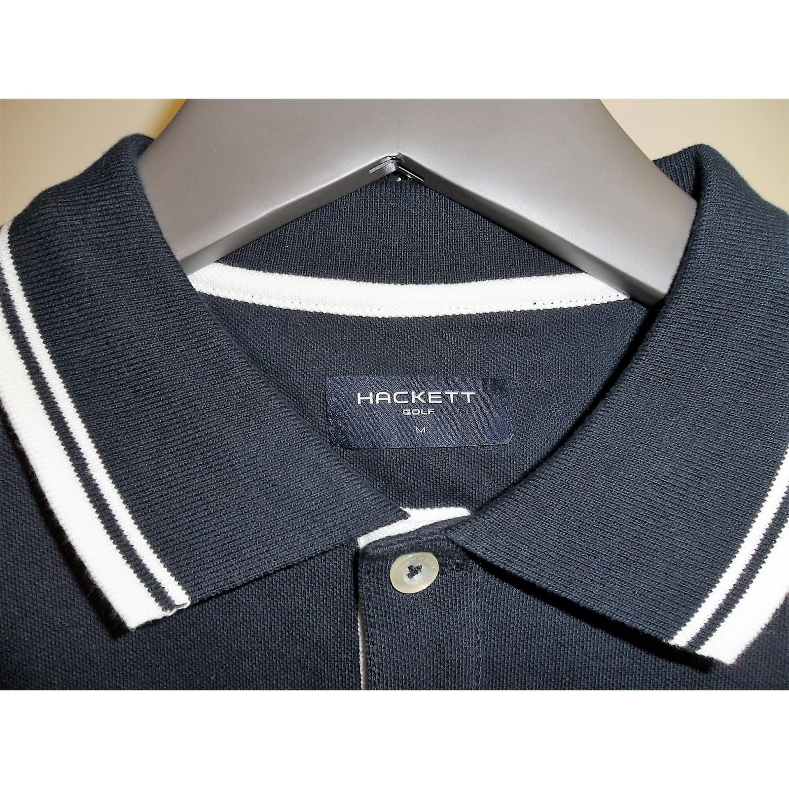 Hackett London Hackett brand new men's navy blue & white polo shirt ...