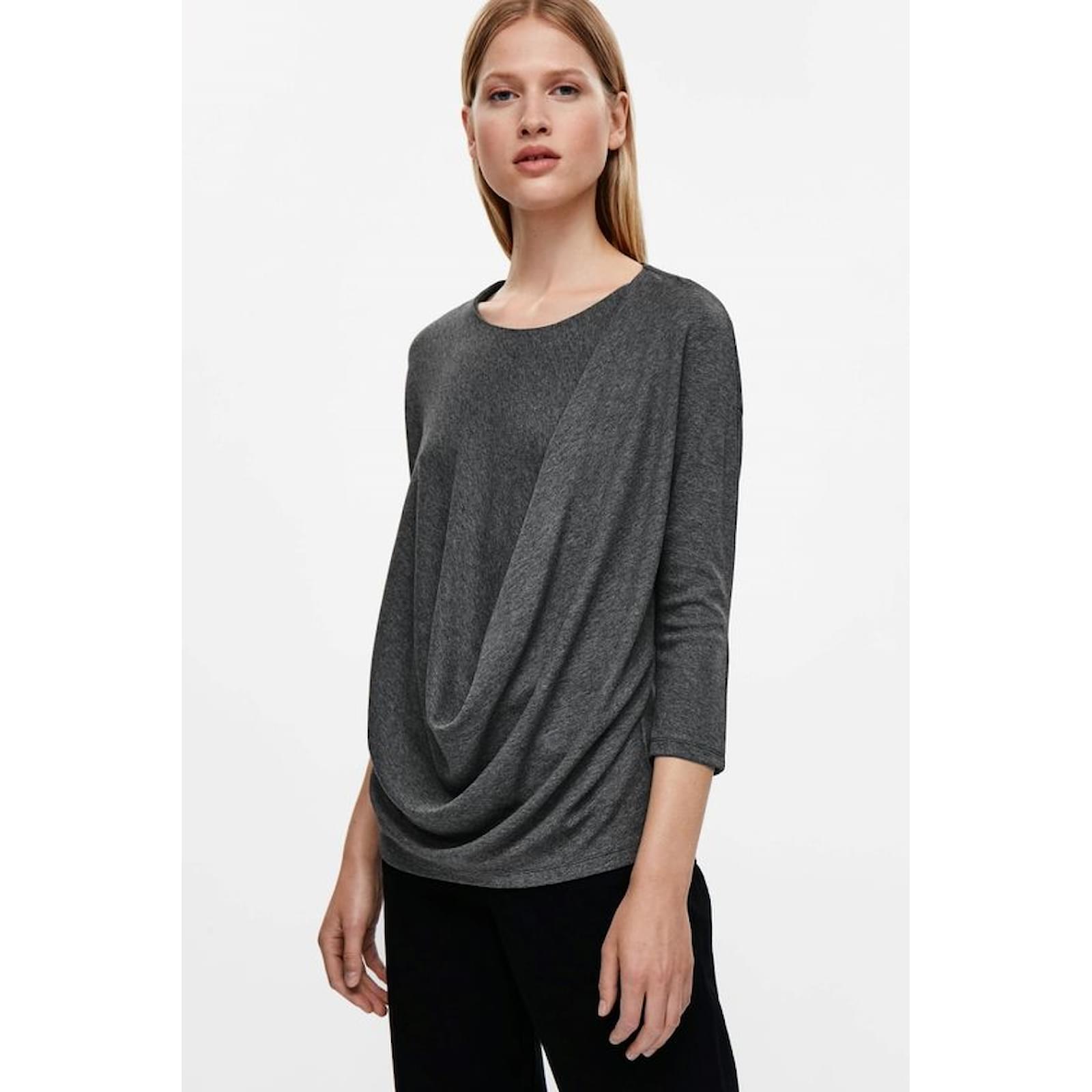 Cos Tops Grey Polyester Viscose Elastane ref.57869 - Joli Closet