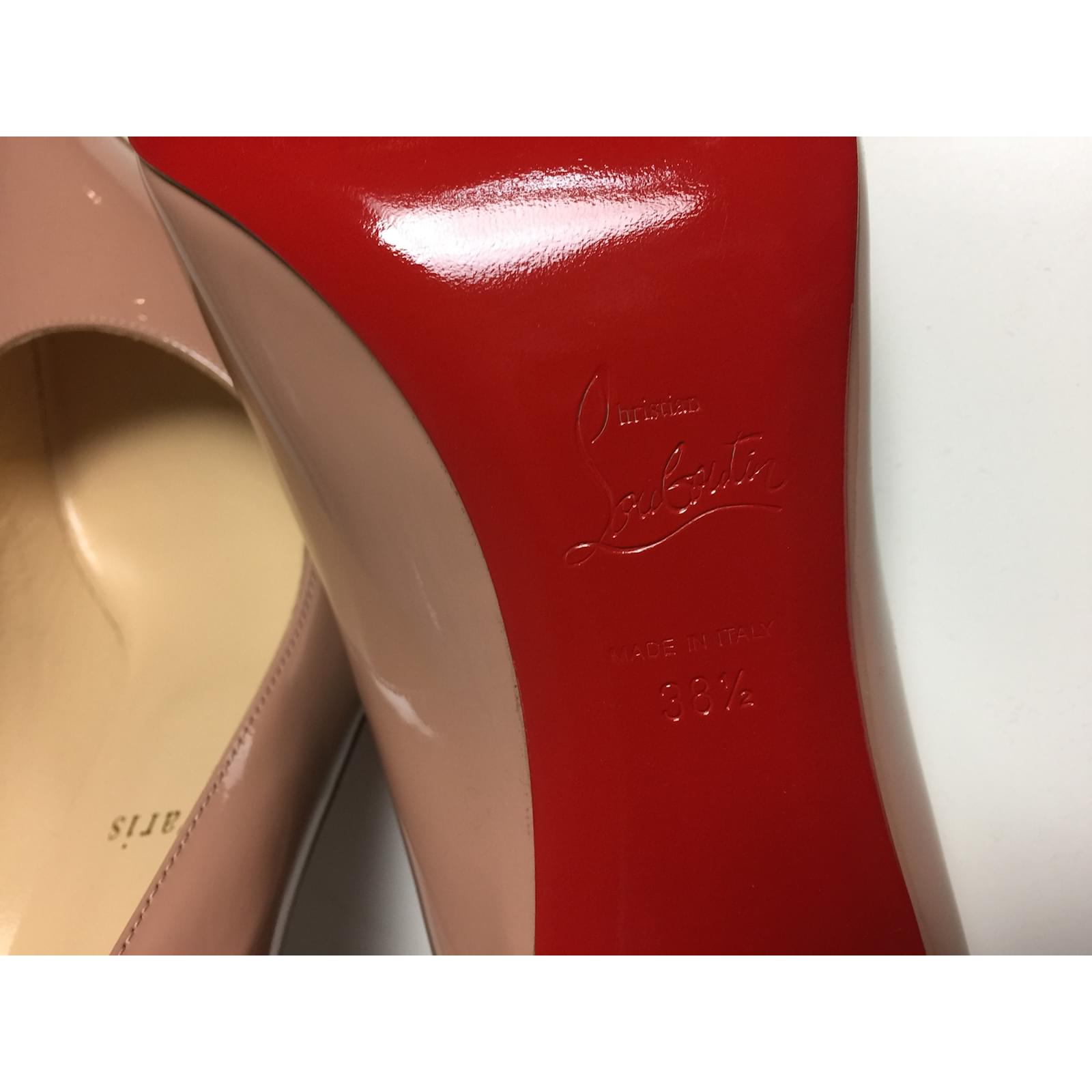 Christian Louboutin Pigalle Nude Patent Leather 85 mm Heels Beige ref ...