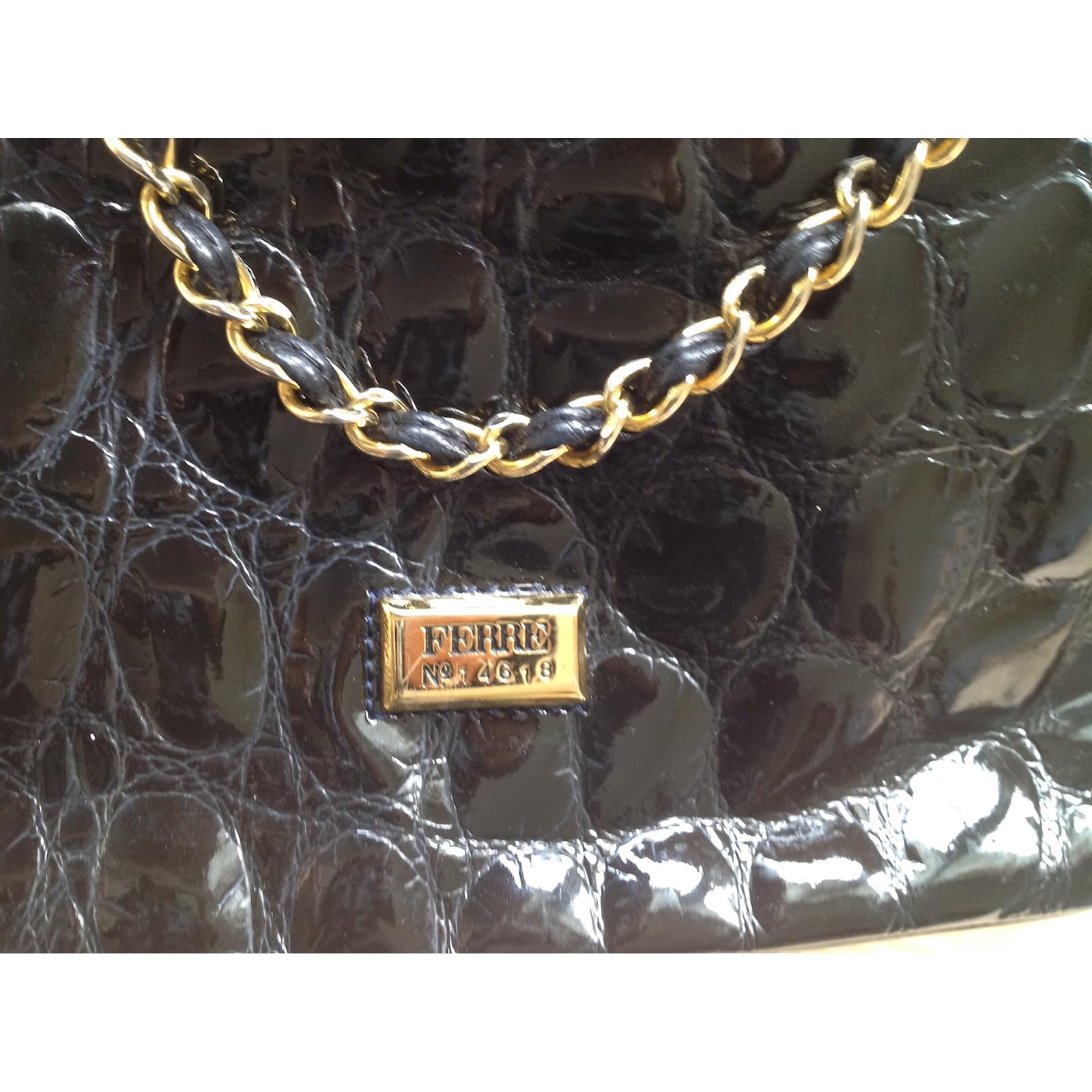 Gianfranco Ferré Handbags Black Patent leather ref.63353 - Joli Closet