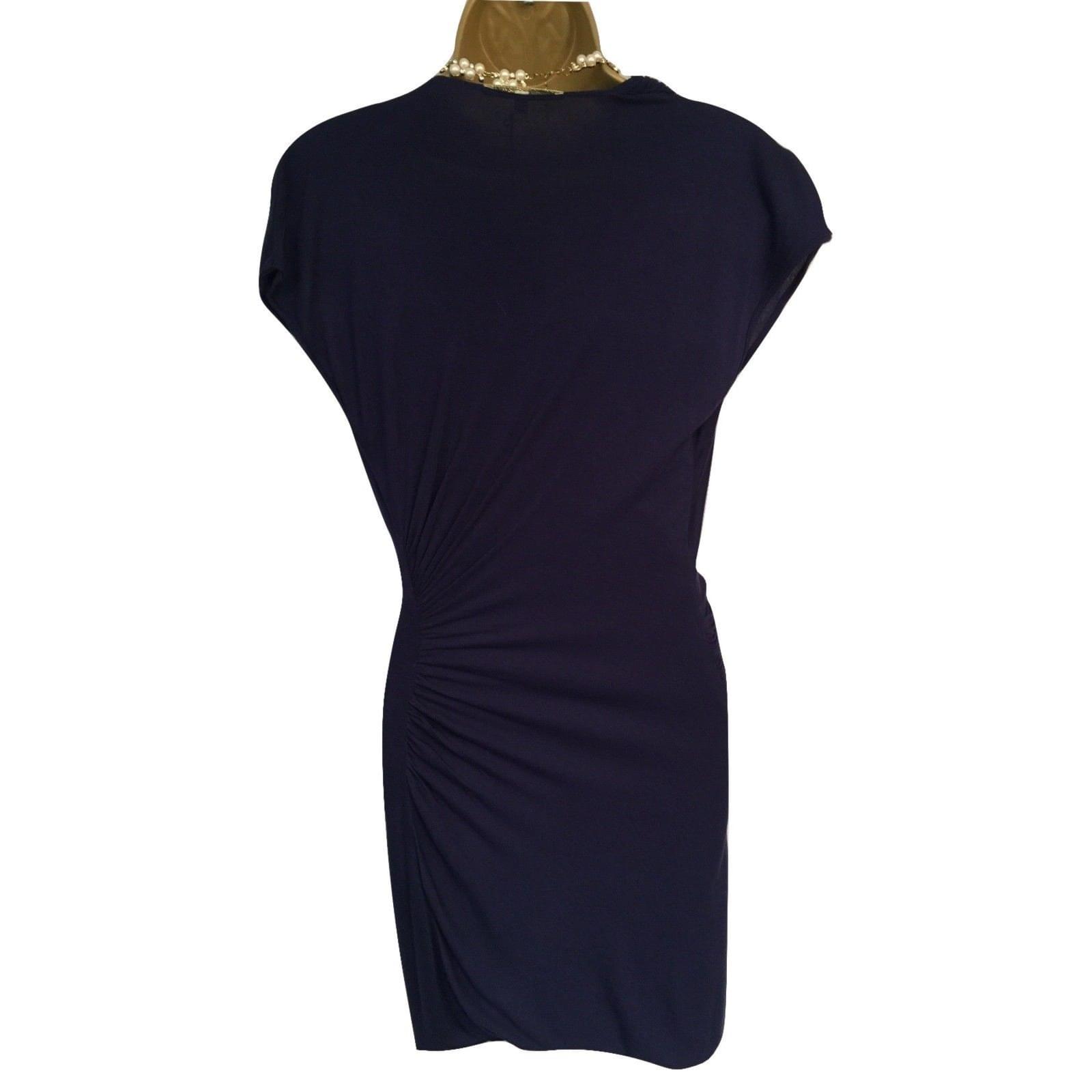 Maje Robes Soie Viscose Bleu Marine ref.64070 - Joli Closet