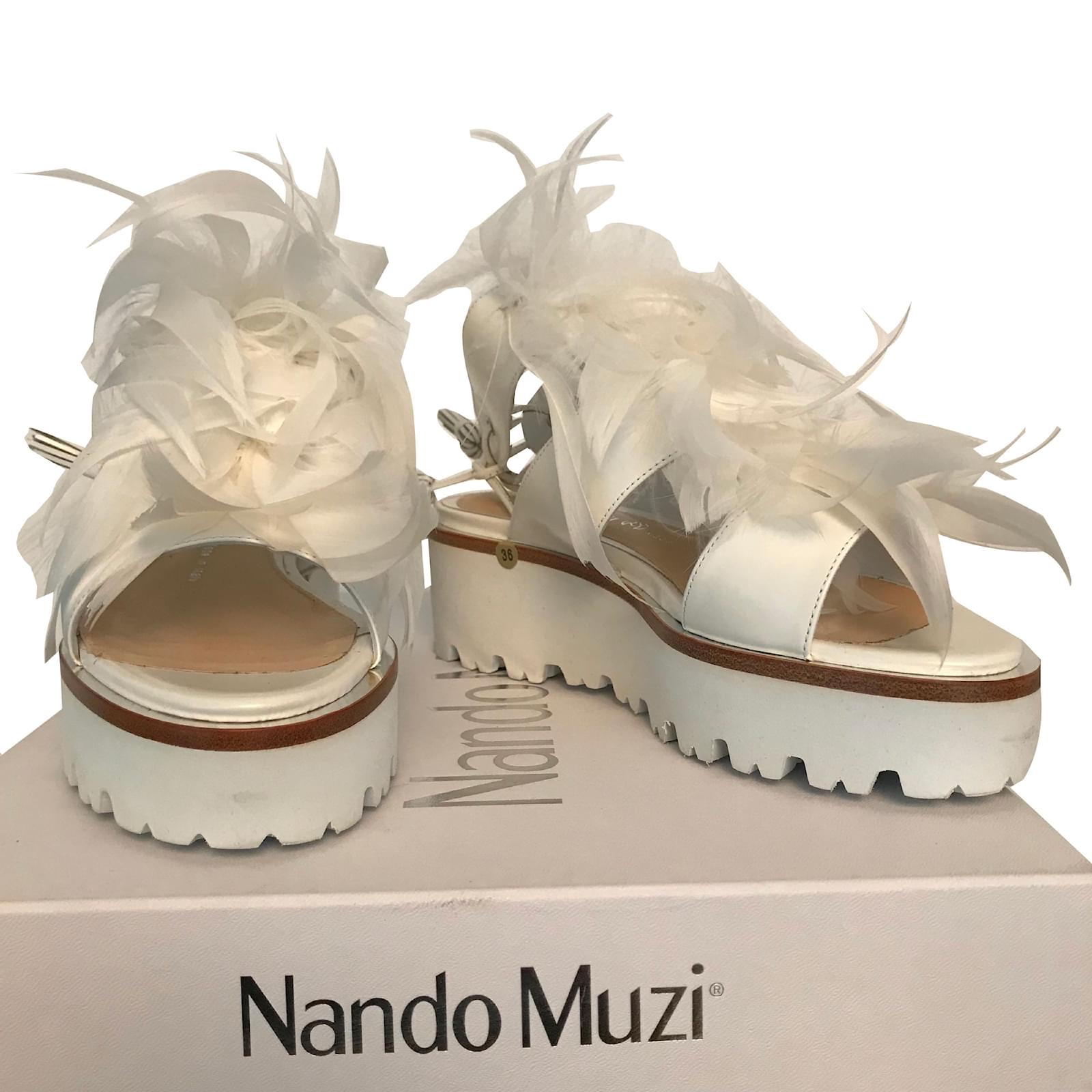 Nando Muzi Sandals White Leather ref.64764 - Joli Closet