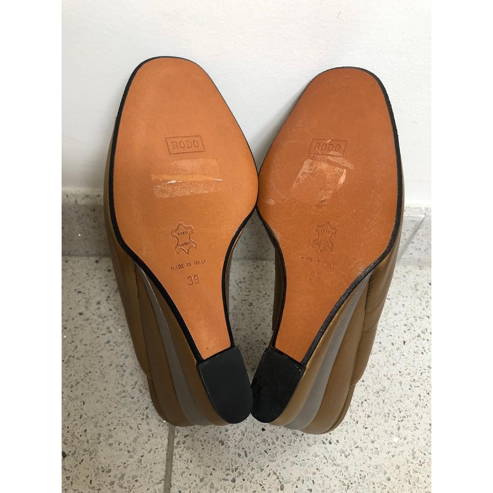 Rodo Sandals Golden Leather ref.65509 - Joli Closet