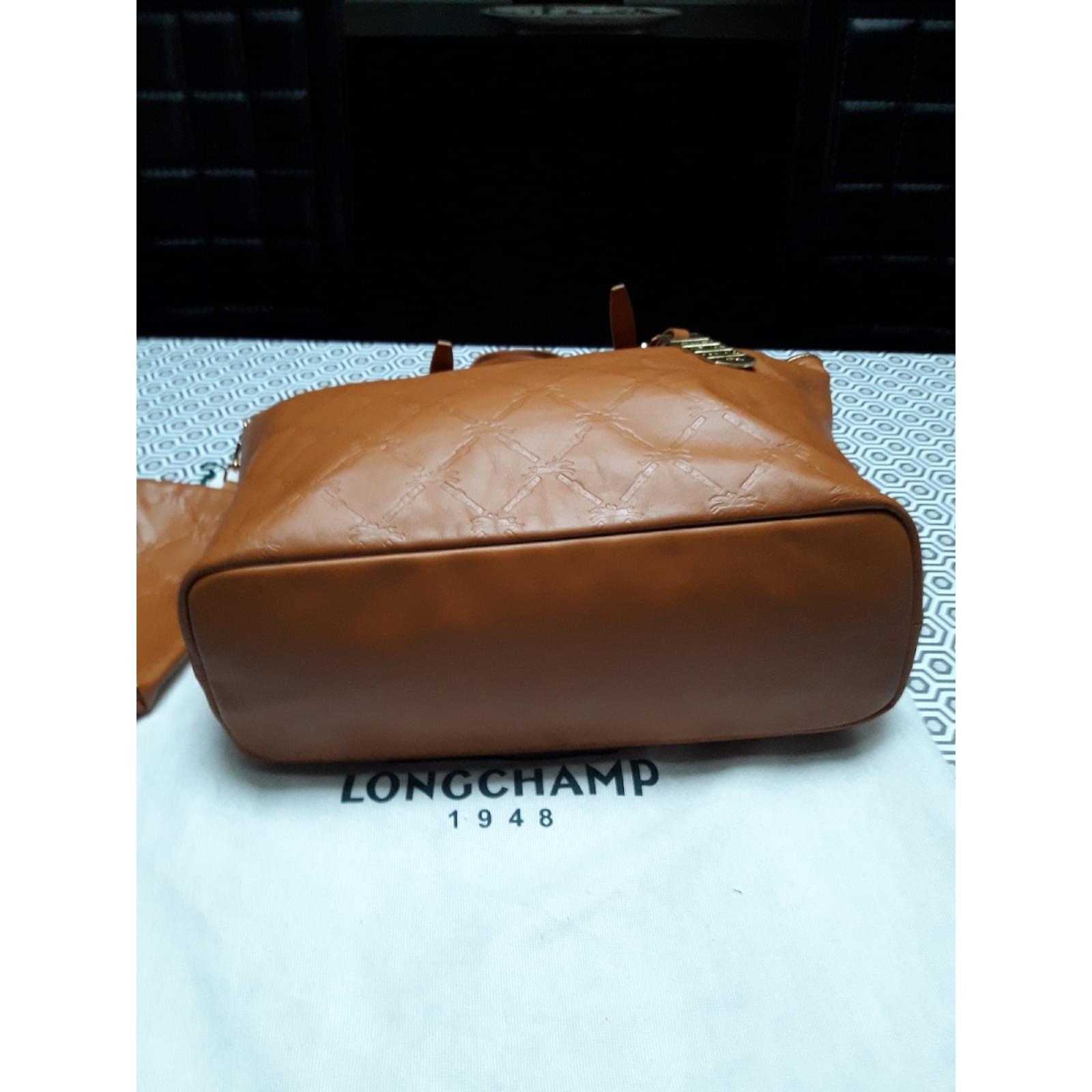 Longchamp Quadri Cuir Cognac ref.66027 - Joli Closet