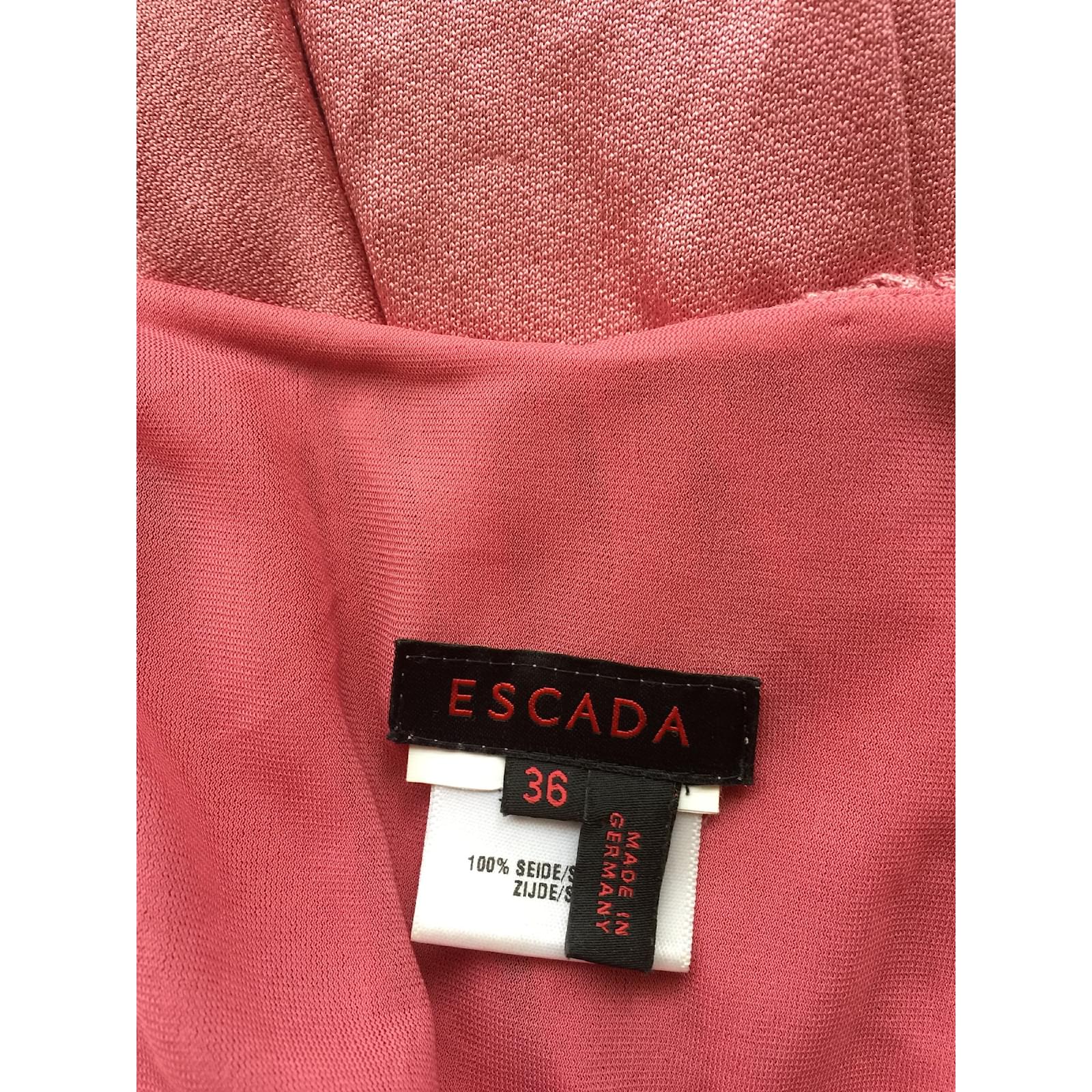 Escada Robes Soie Rose ref.66279 - Joli Closet