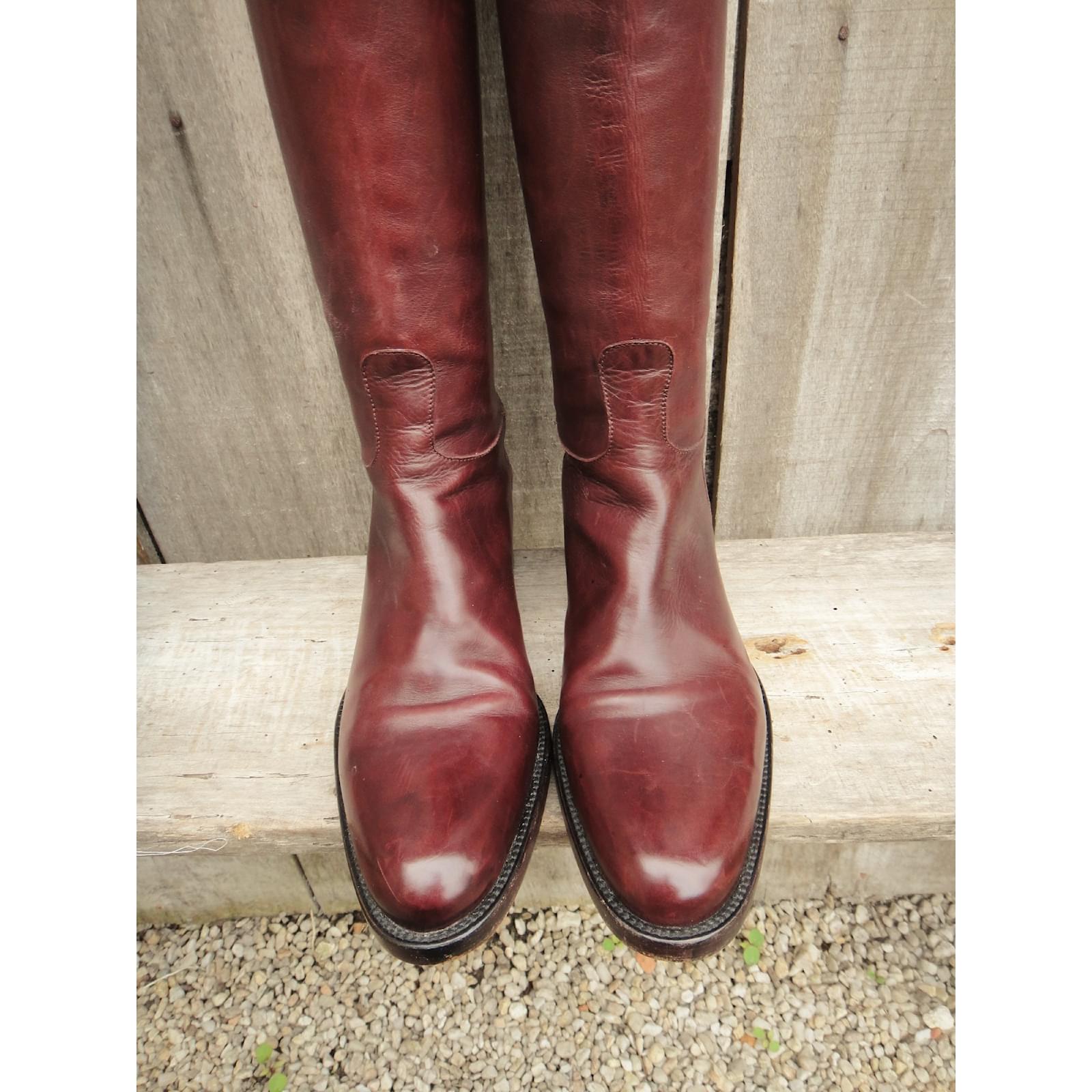 Sartore Bottes Cuir Marron ref.67725 - Joli Closet