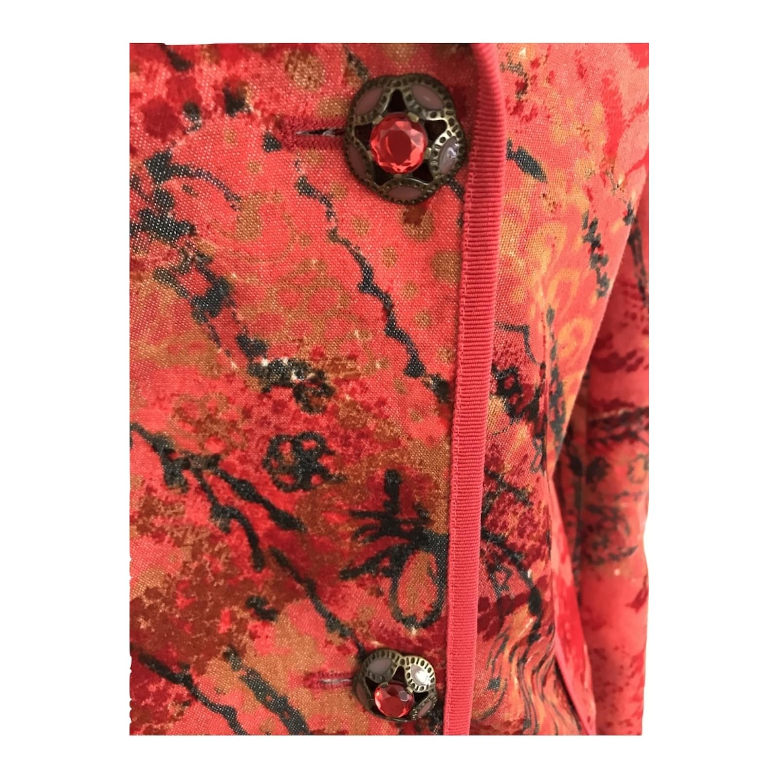 Basler Jacket Red Orange Cotton Polyester Elastane ref.69020 - Joli Closet