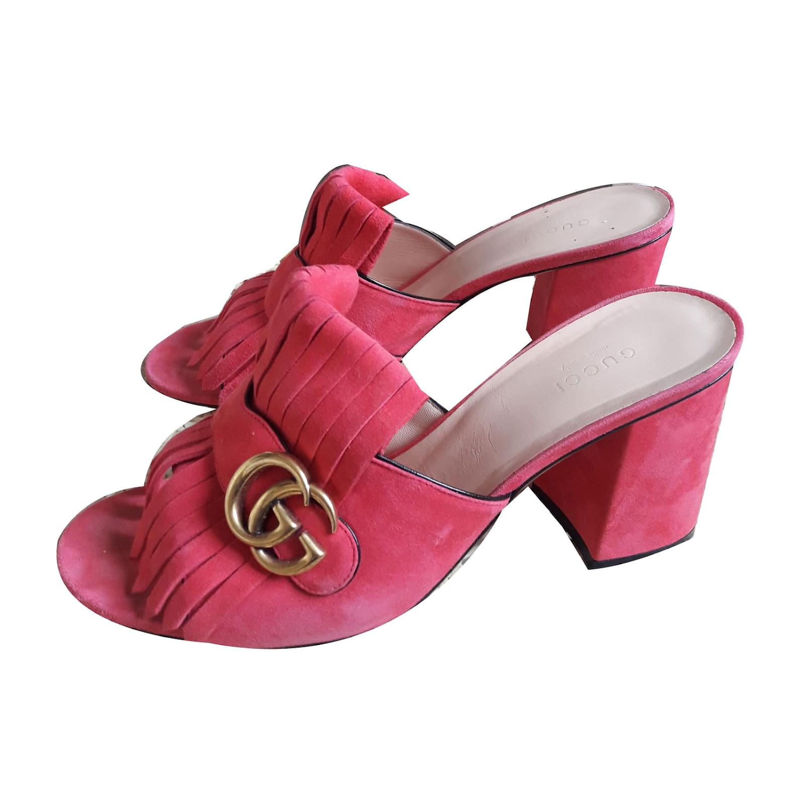 Gucci Mules Daim Rose ref.71658 - Joli Closet
