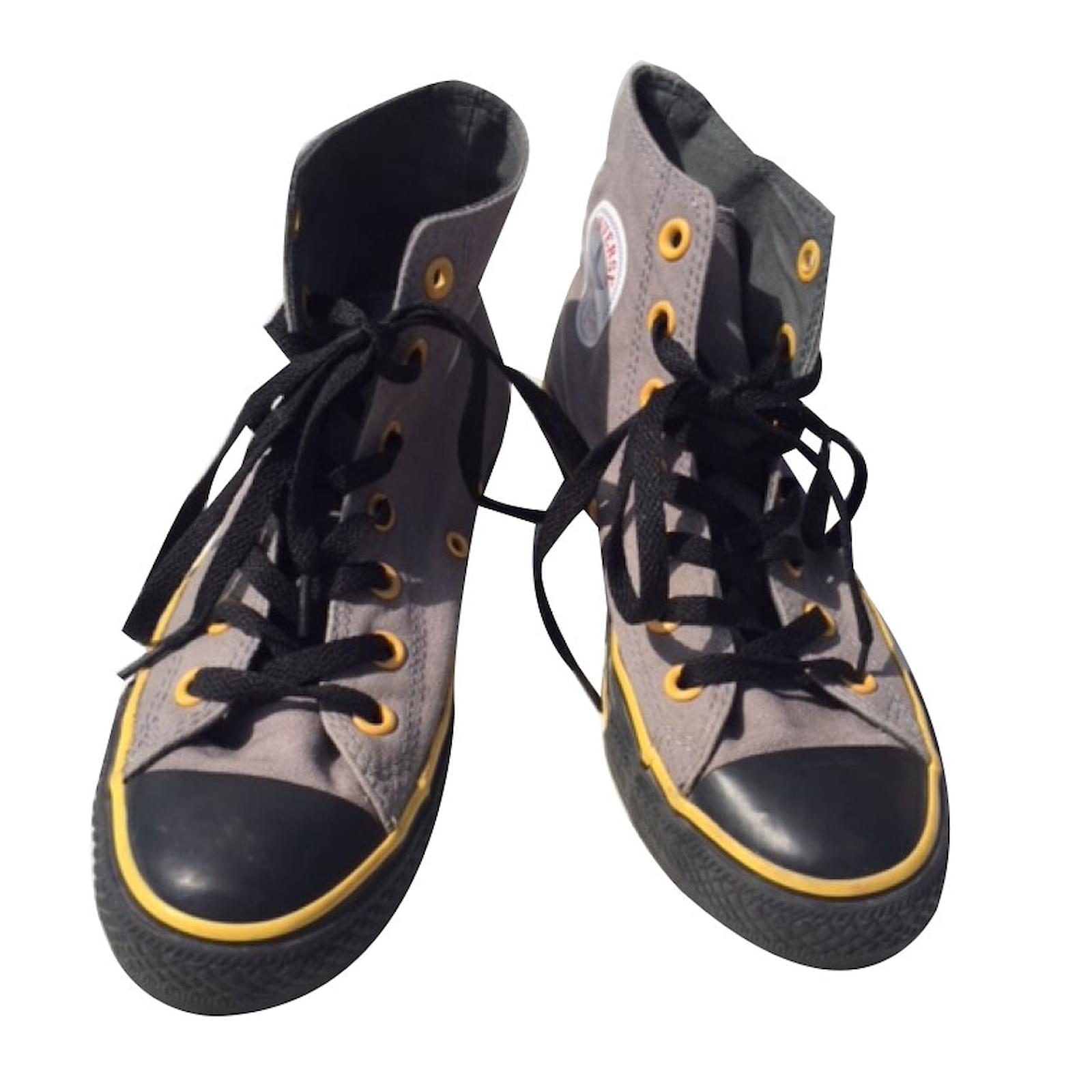Converse sneakers Black Grey Yellow Cloth ref.72073 - Joli Closet