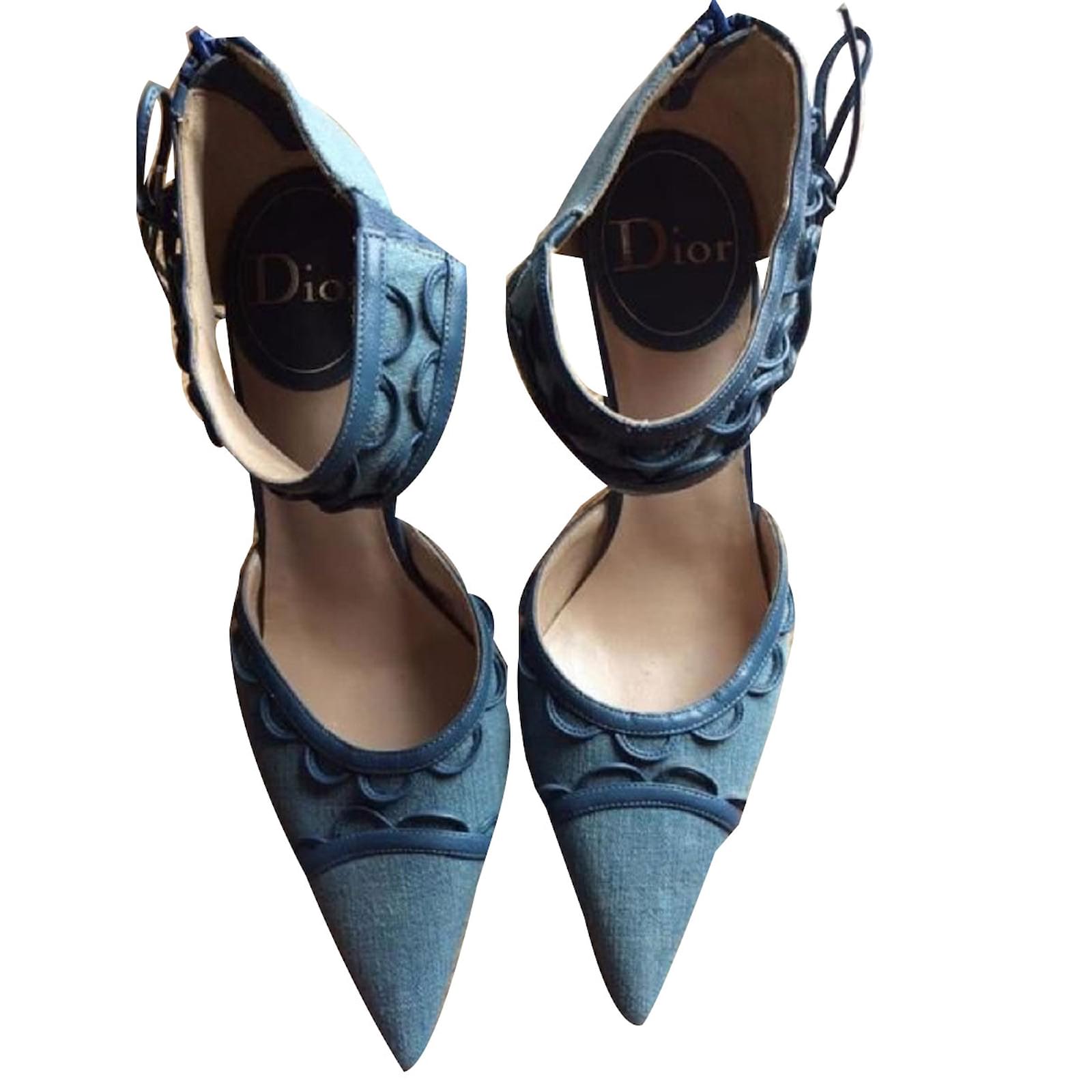 Christian Dior Escarpins Jean Bleu ref.73022 - Joli Closet