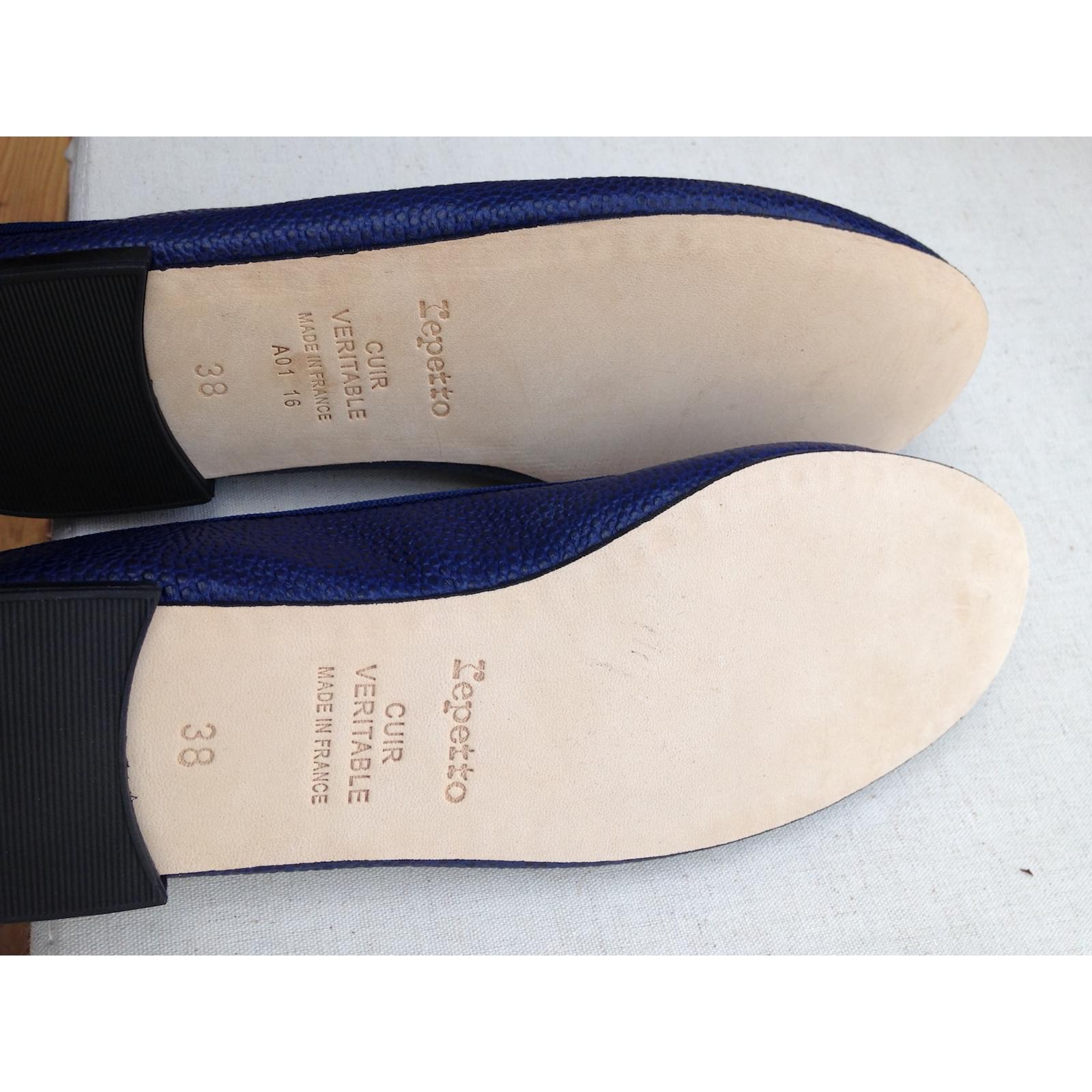 Repetto Ballet flats Navy blue Leather ref.73118 - Joli Closet