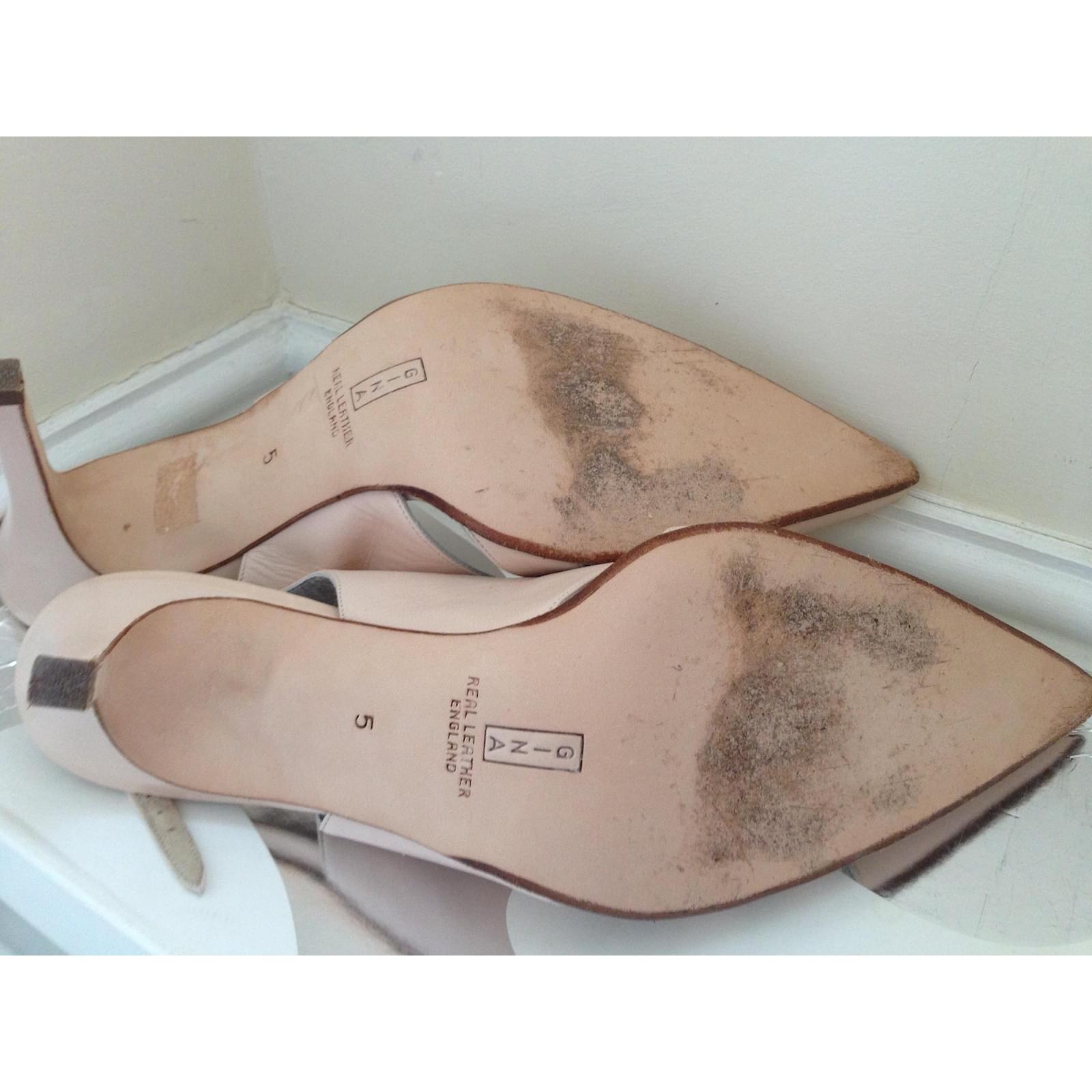 Gina Heels Beige Leather ref.78232 - Joli Closet