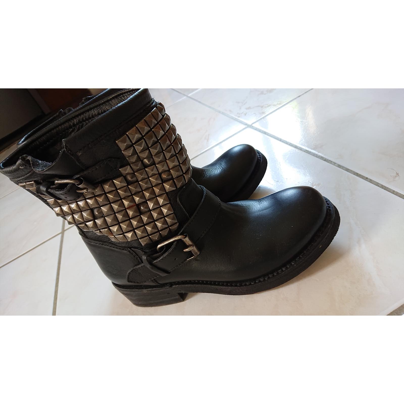 Ash Bottes motardes Cuir Noir ref.79814 - Joli Closet