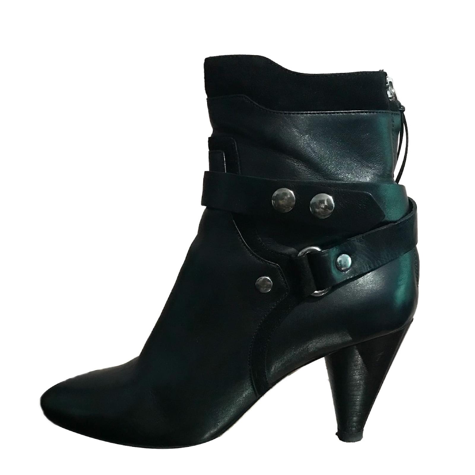 Isabel Marant Bottines Cuir Noir ref.82069 - Joli Closet
