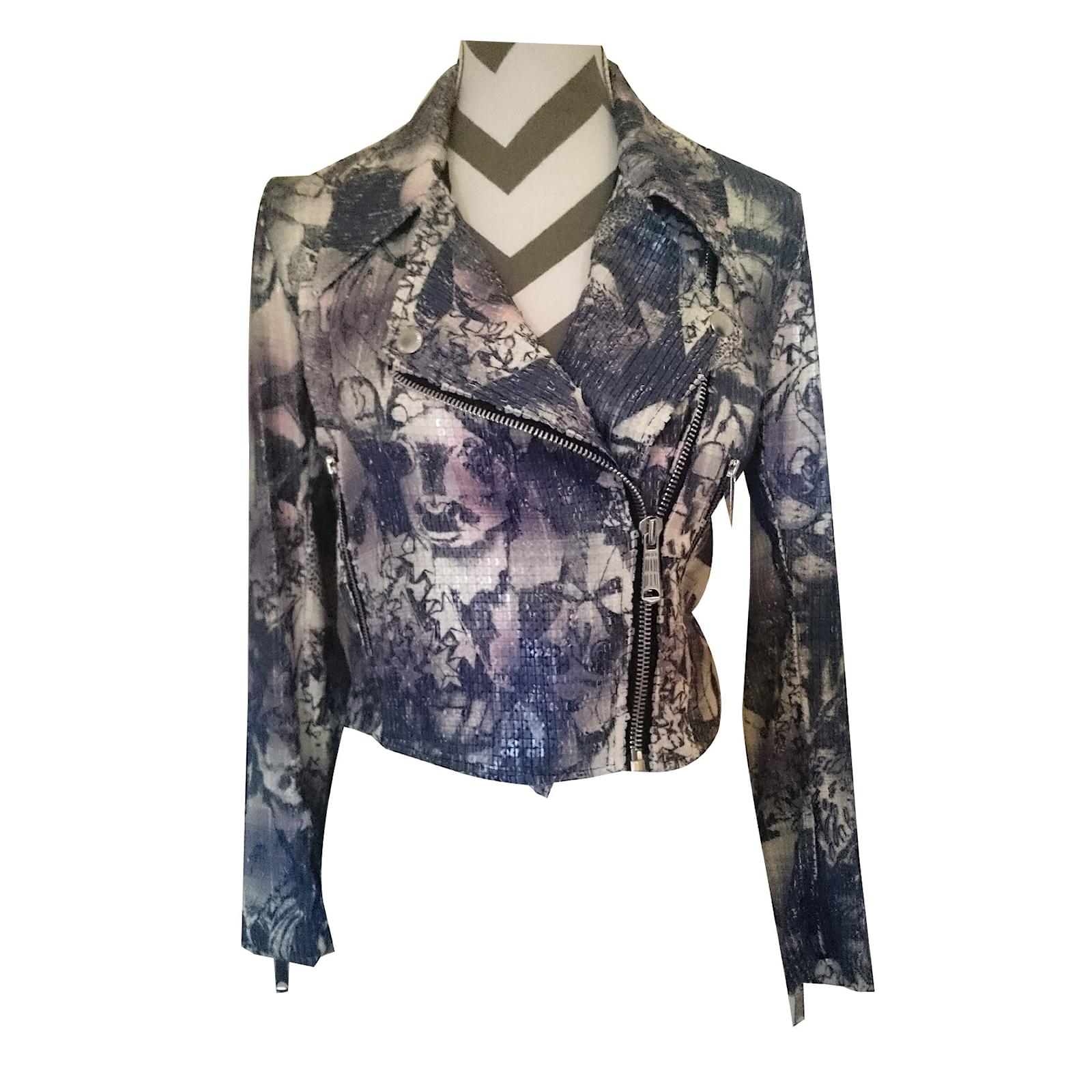 Diesel Biker jackets Black Pink White Purple Polyester ref.84139 - Joli ...