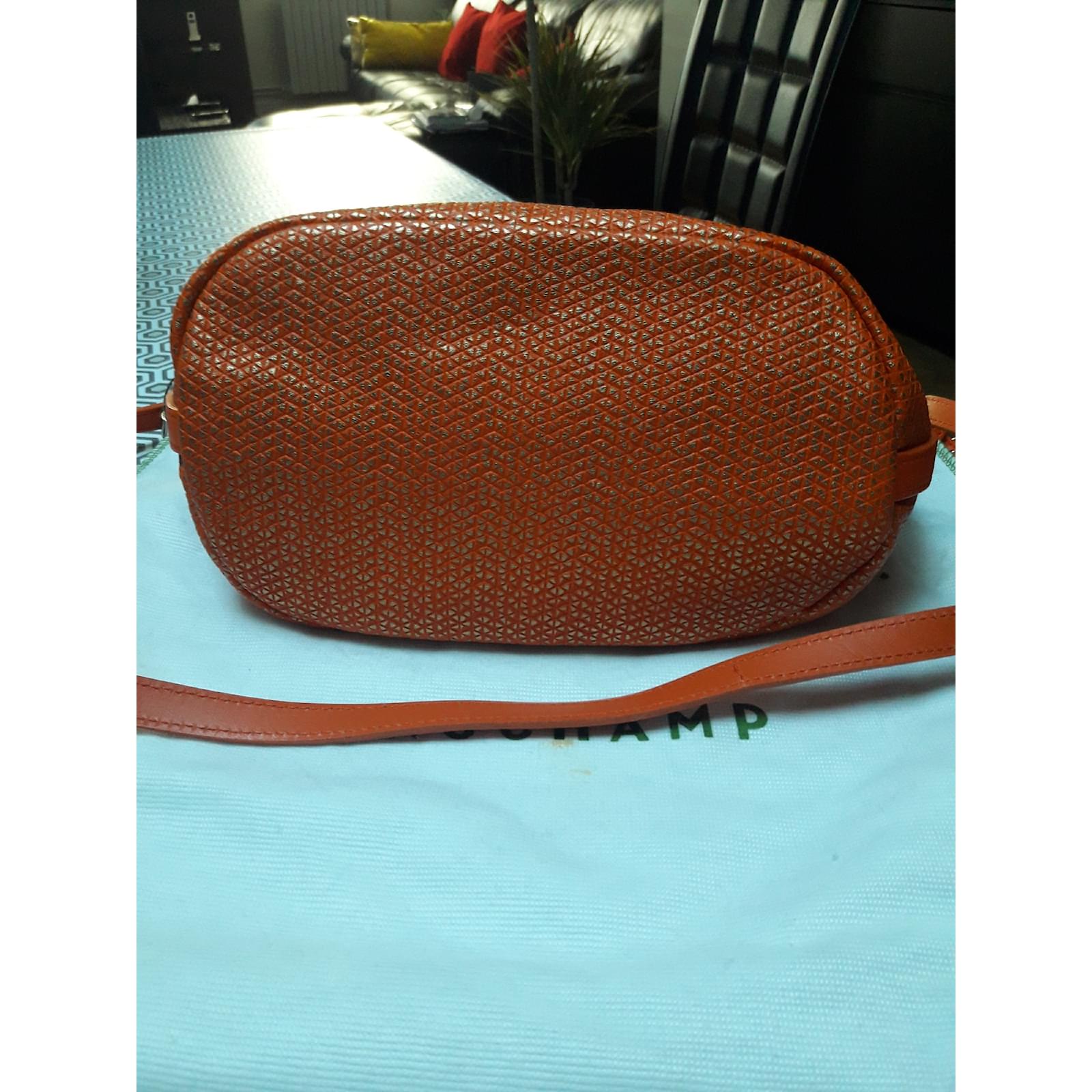 Longchamp Quadri Orange Leather ref.85814 - Joli Closet
