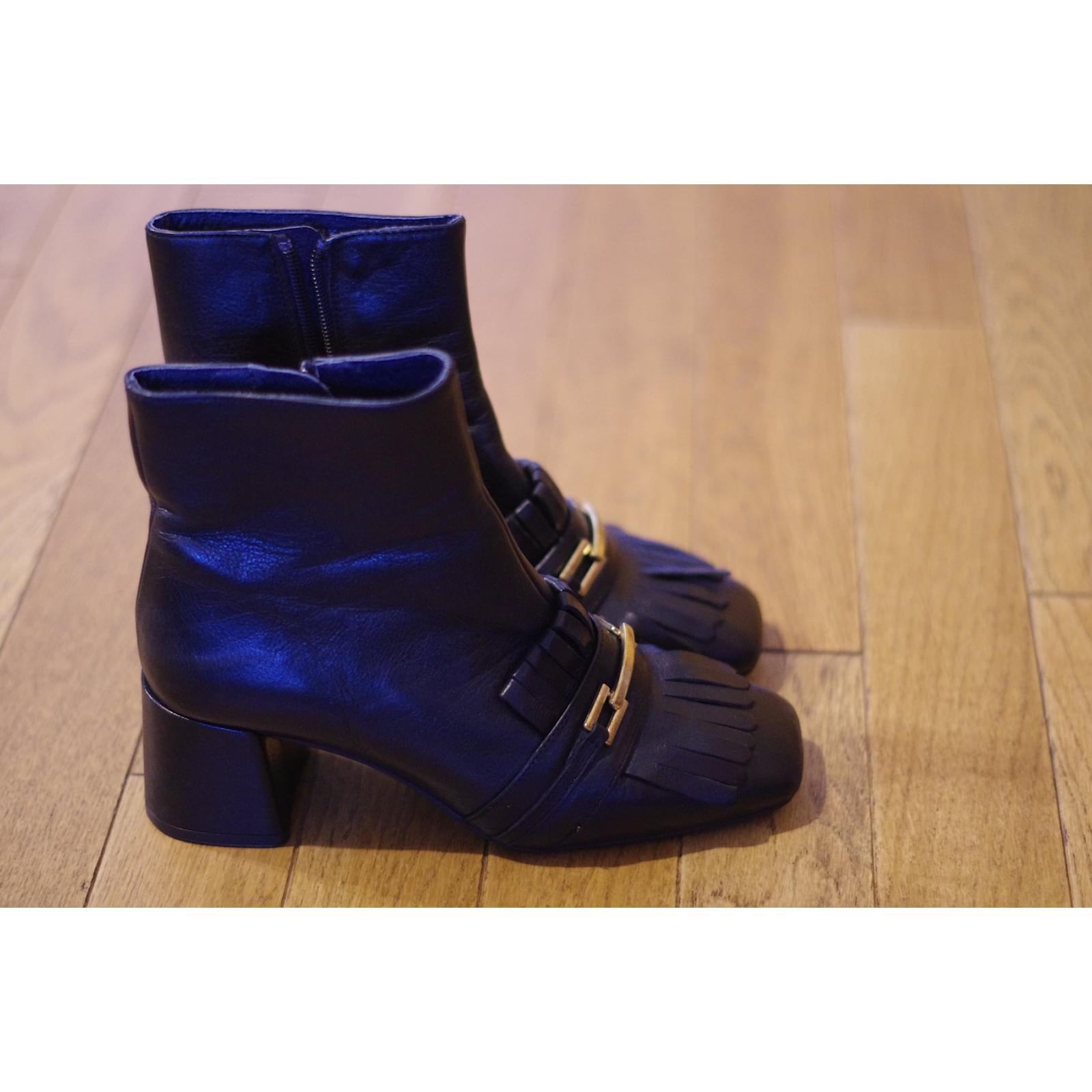 Topshop Bottines Cuir vernis Noir ref.86050 - Joli Closet
