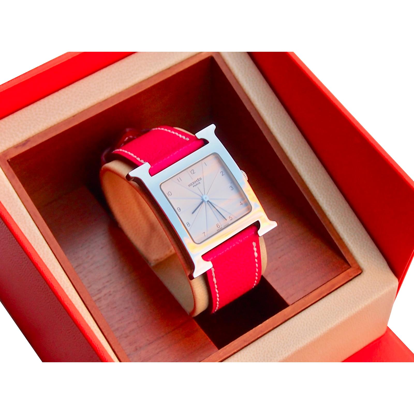 Hermès Hour H Large model Pink Leather ref.87543 - Joli Closet