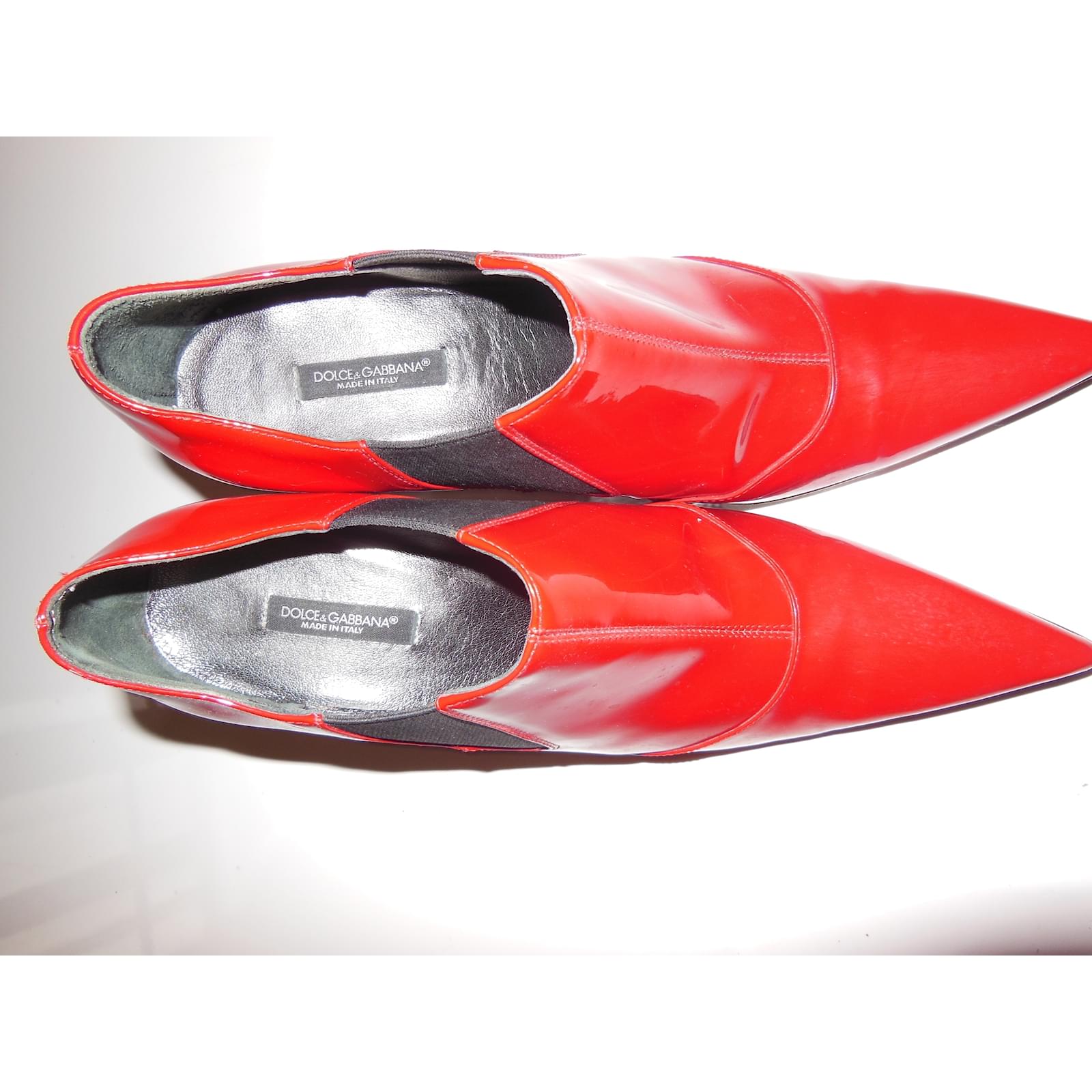 Dolce & Gabbana Bottines Cuir vernis Rouge ref.88672 - Joli Closet