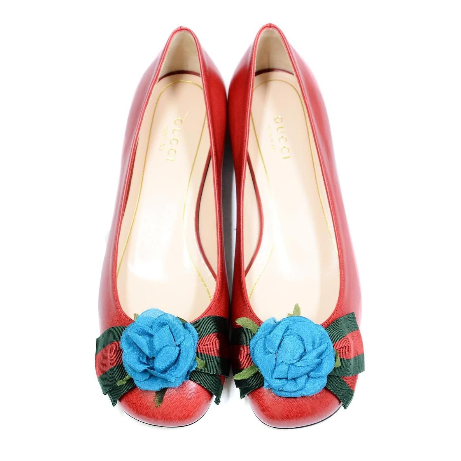Gucci Flat shoes Red Leather ref.88921 - Joli Closet