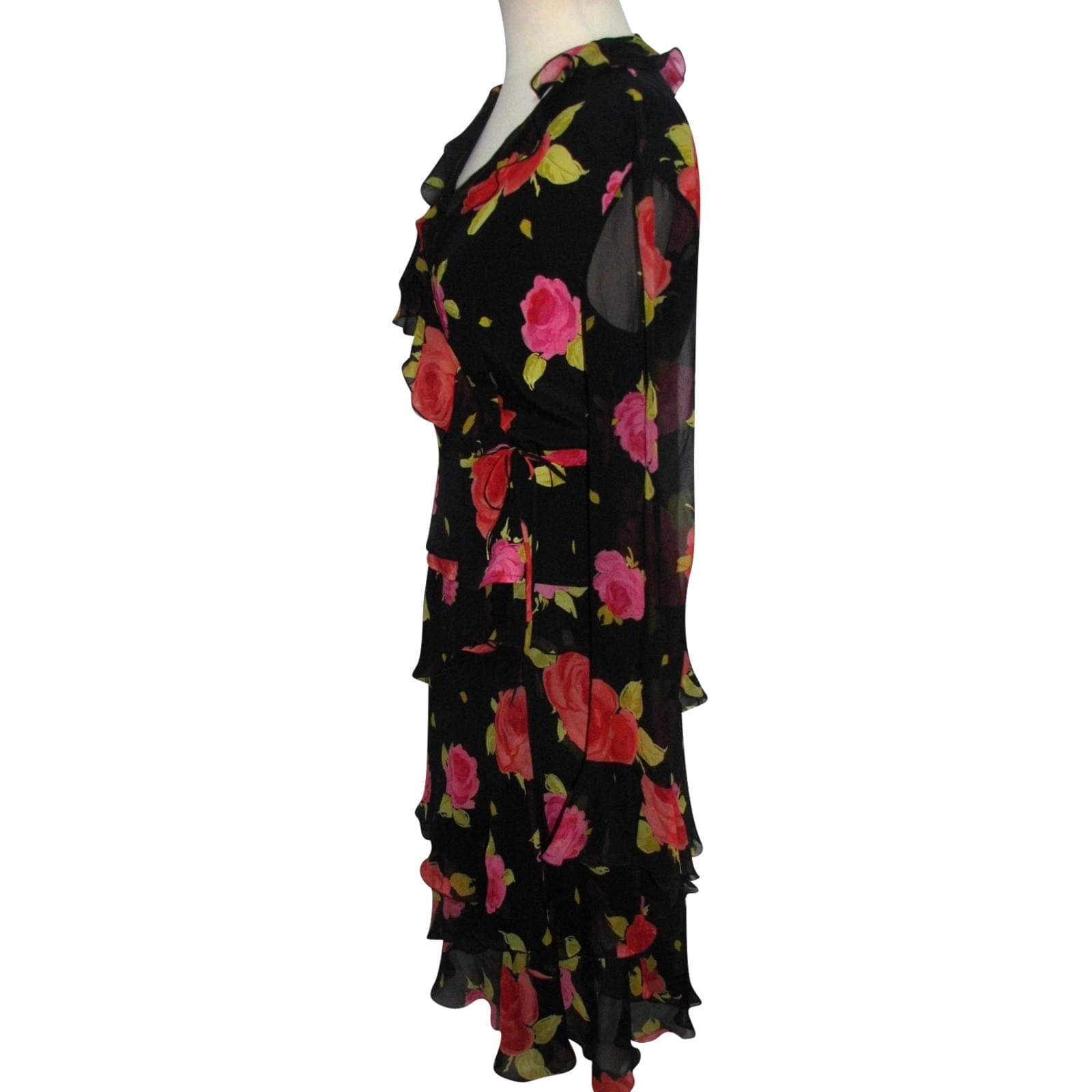 Escada Robe en soie 2 pièces Noir Multicolore ref.90905 - Joli Closet