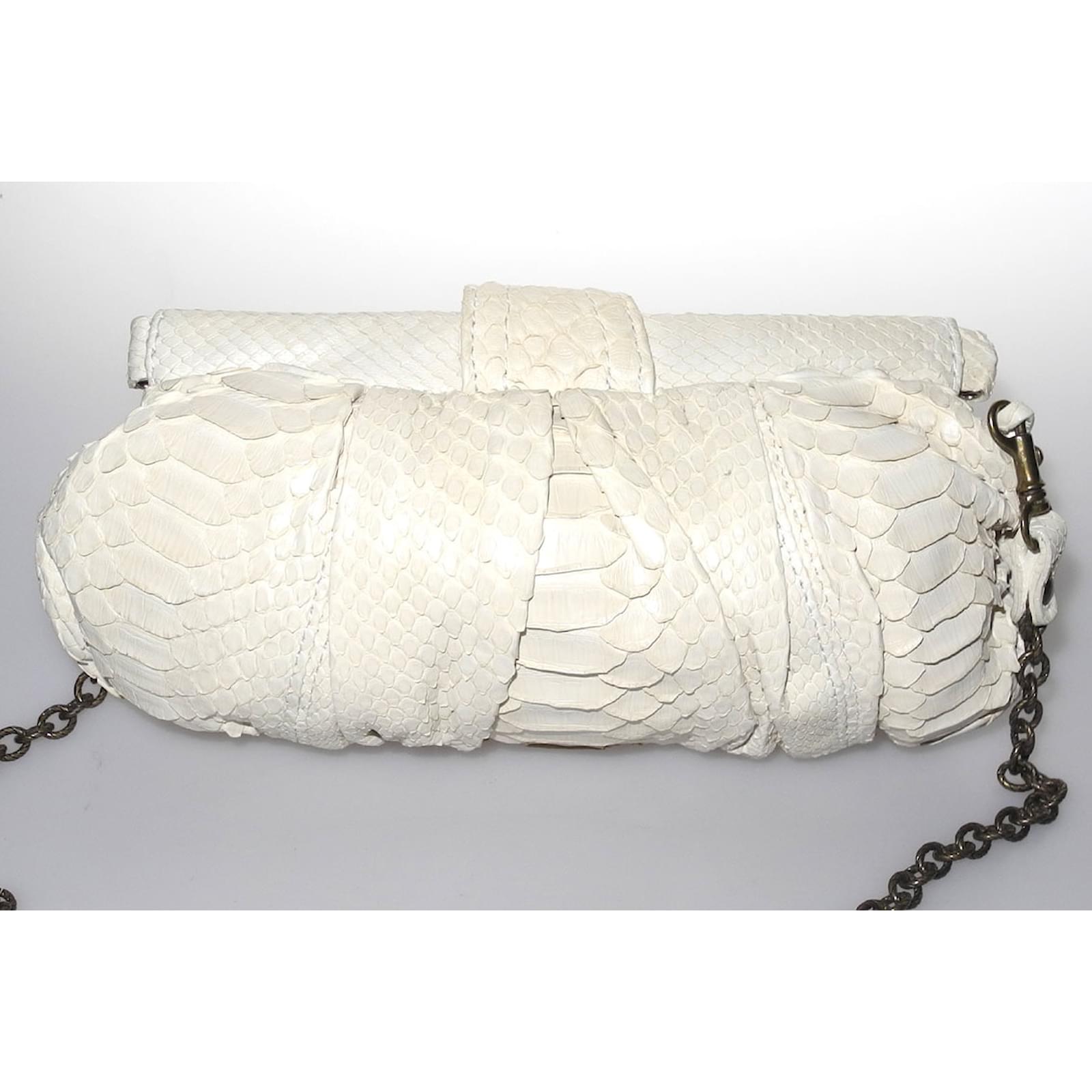 Abaco Handbags Cream Python ref.91637 - Joli Closet