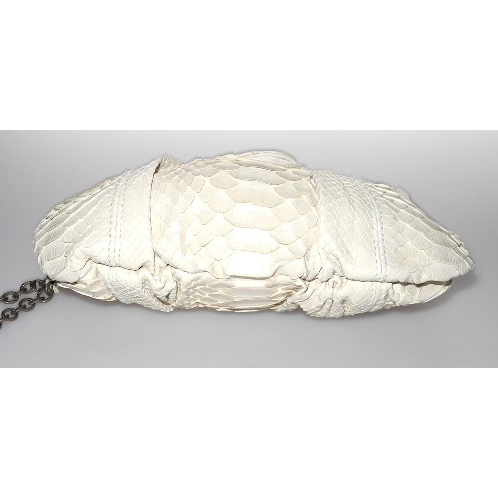 Abaco Handbags Cream Python ref.91637 - Joli Closet