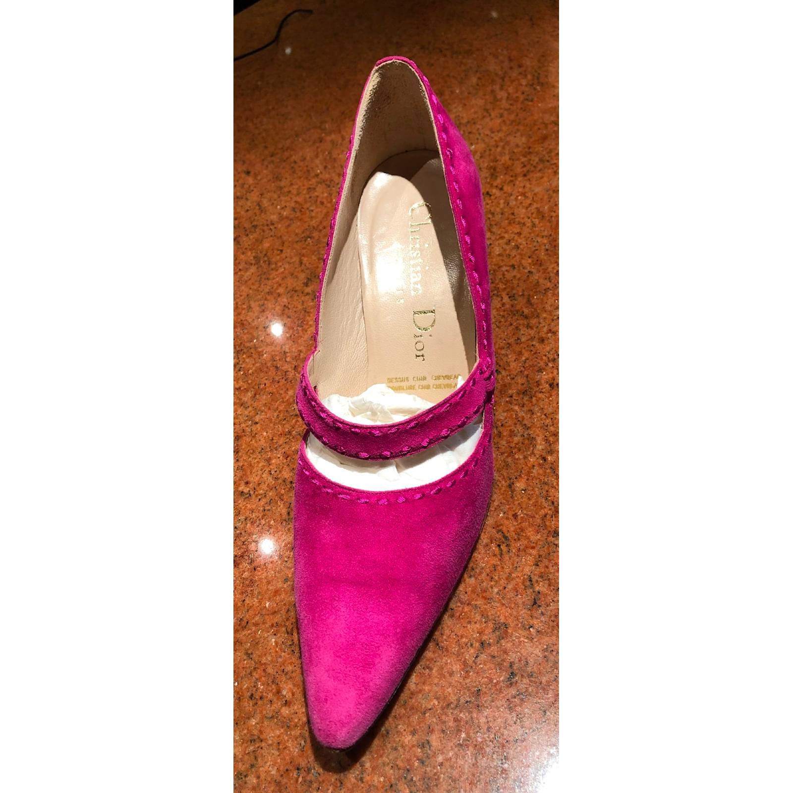 Christian Dior Talons Cuir Fuschia ref.93628 - Joli Closet