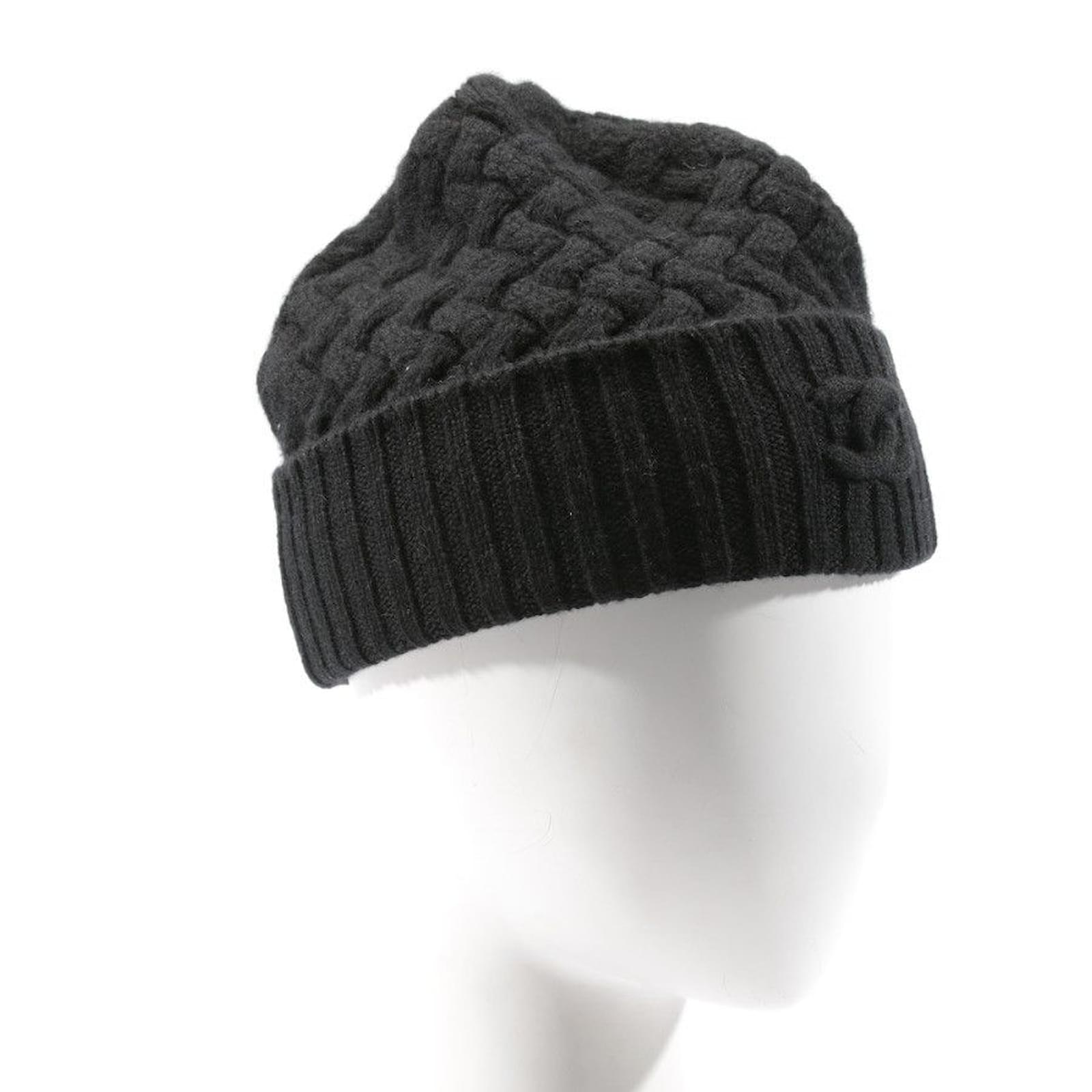 Bonnet Chanel cachemire Noir ref.98354 - Joli Closet