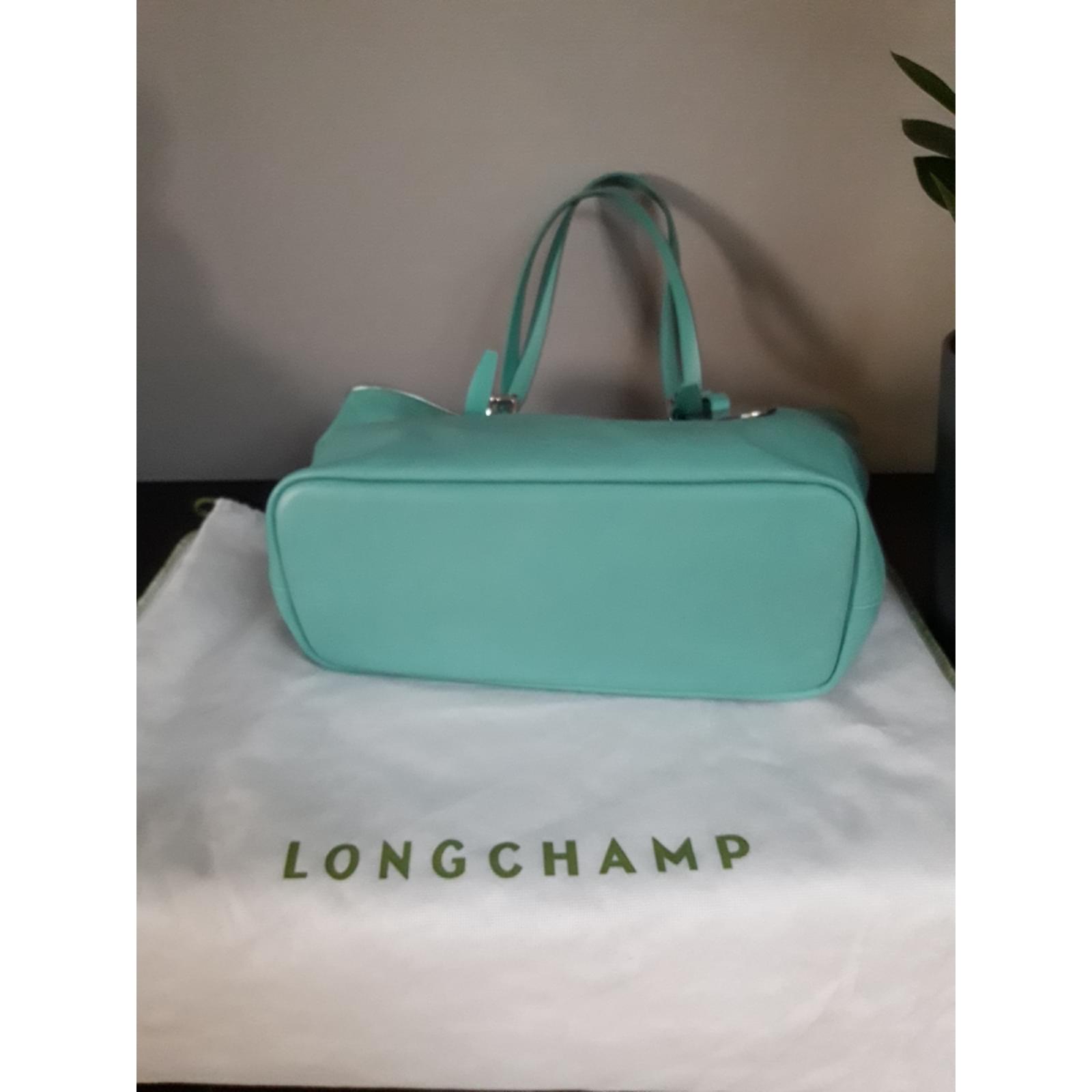 Longchamp LM Cuir Turquoise ref.102988 - Joli Closet