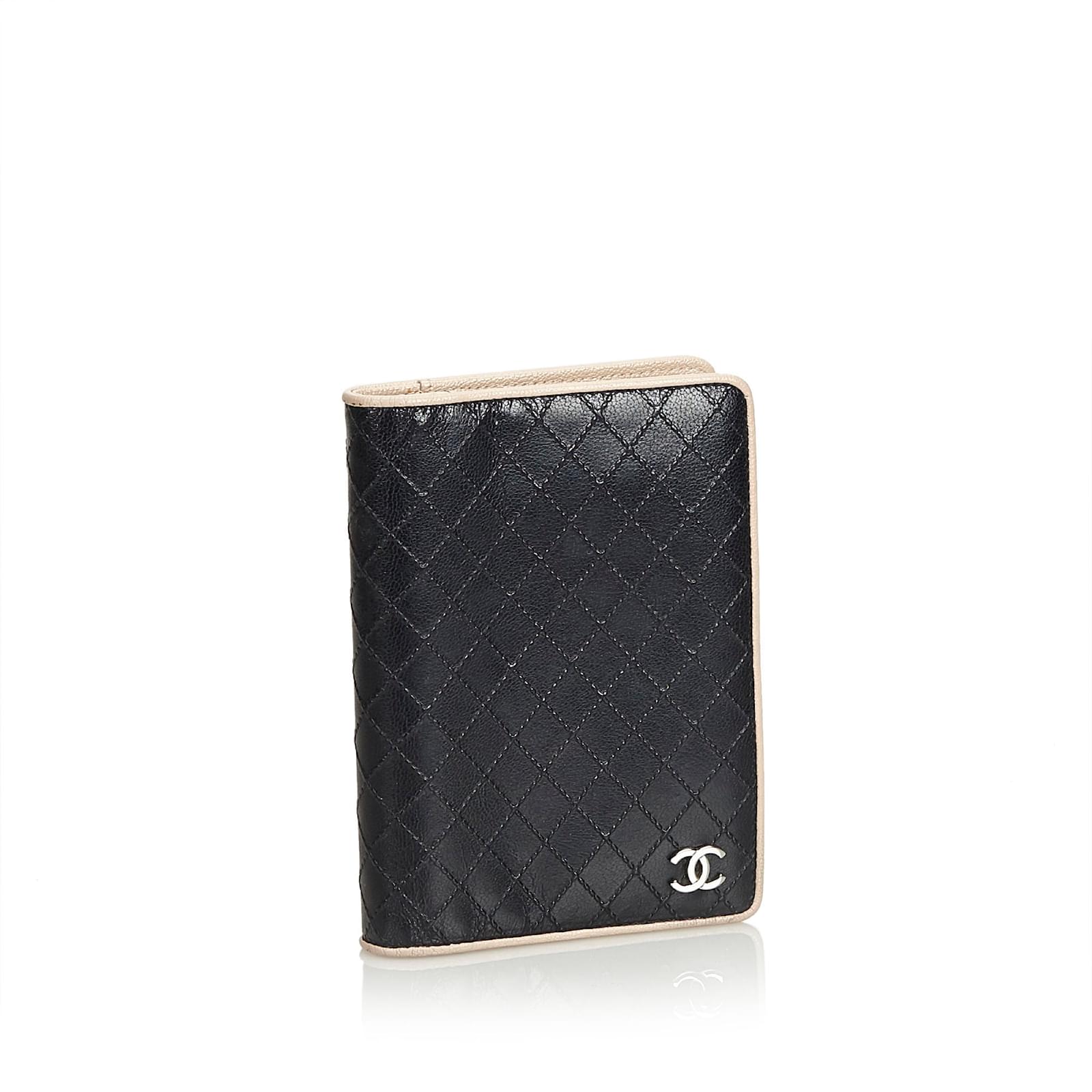 Chanel Leather Notebook Cover Brown Black Beige ref.104887 - Joli Closet