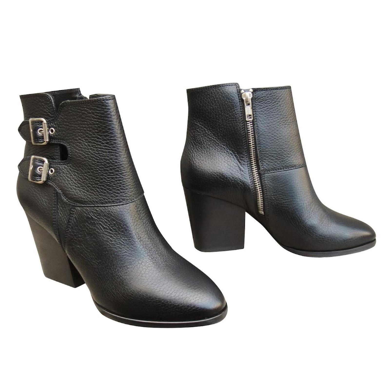 boots The Kooples neuves en boîte Cuir Noir ref.109873 - Joli Closet