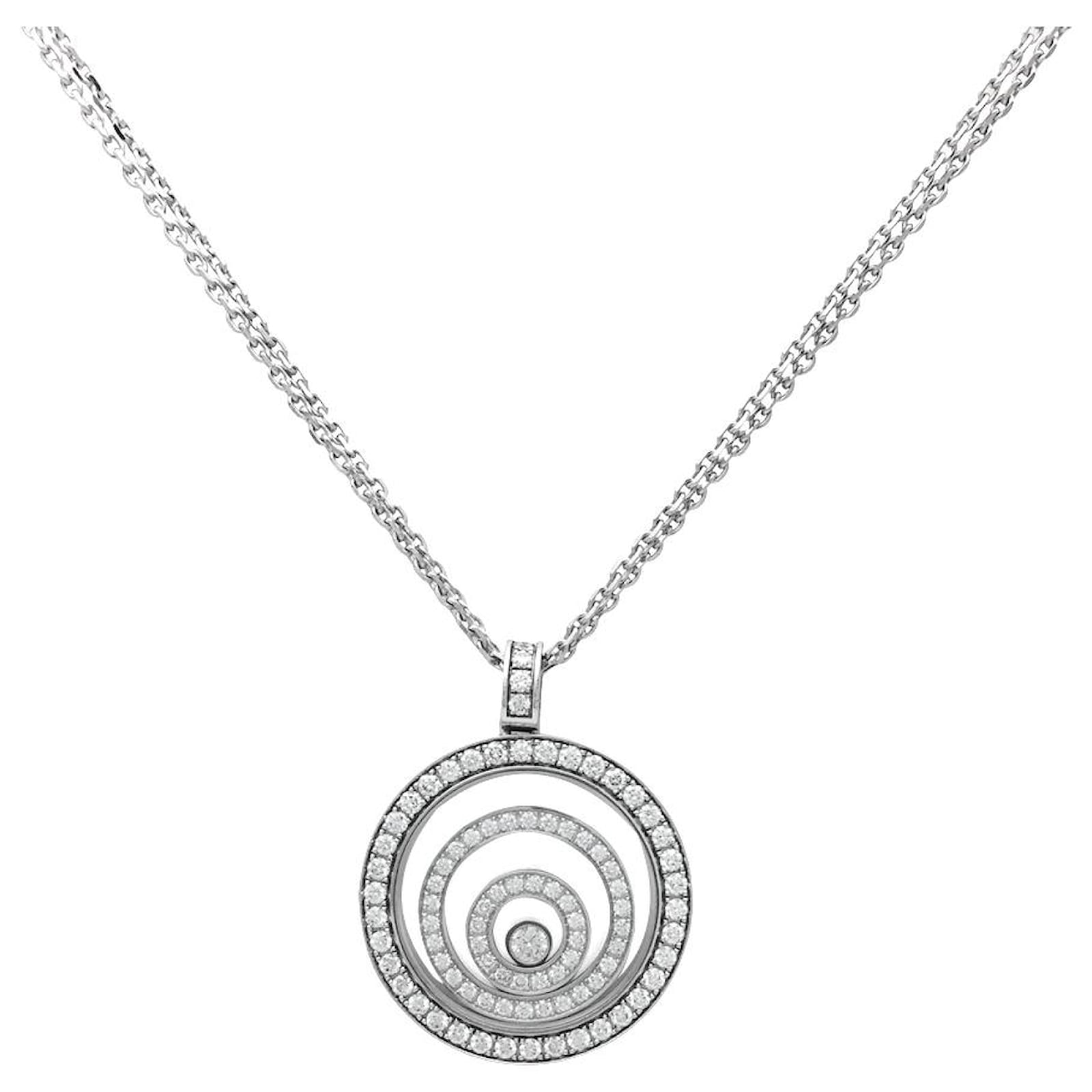 Chopard chain and pendant "Happy Spirit" in white gold, diamonds ref ...
