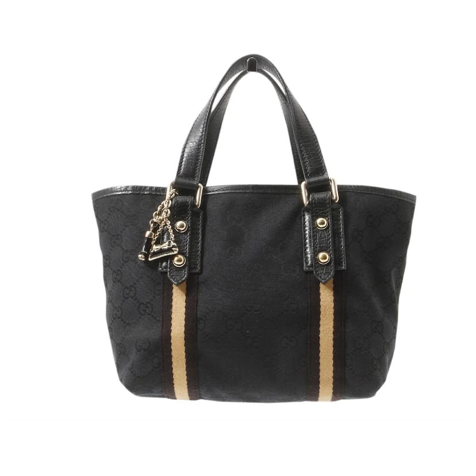 Gucci Sherry Line GG Tote Bag Black Cloth ref.113326 - Joli Closet