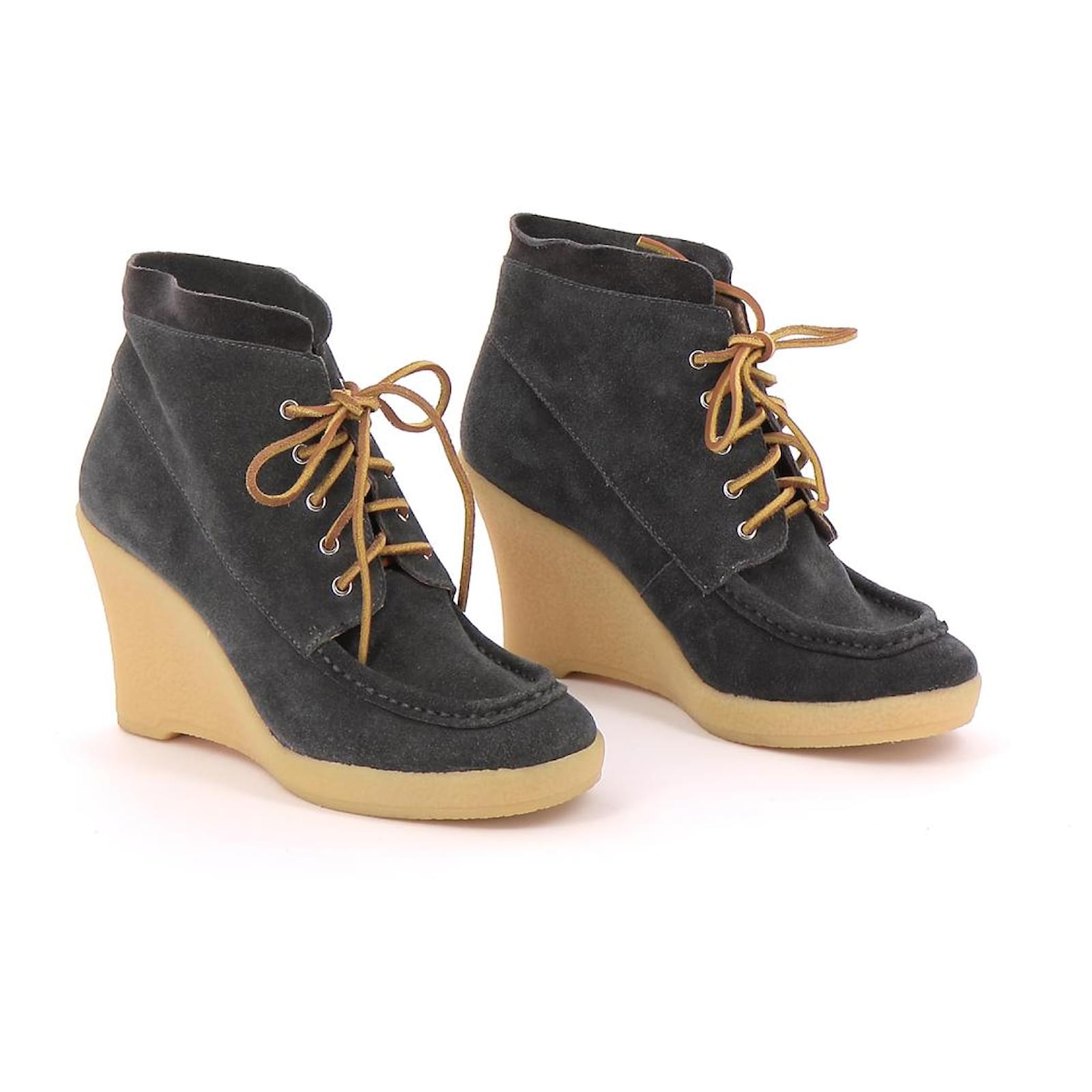 Mellow Yellow Ankle Boots / Low Boots Grey Nubuck ref.114701 - Joli Closet