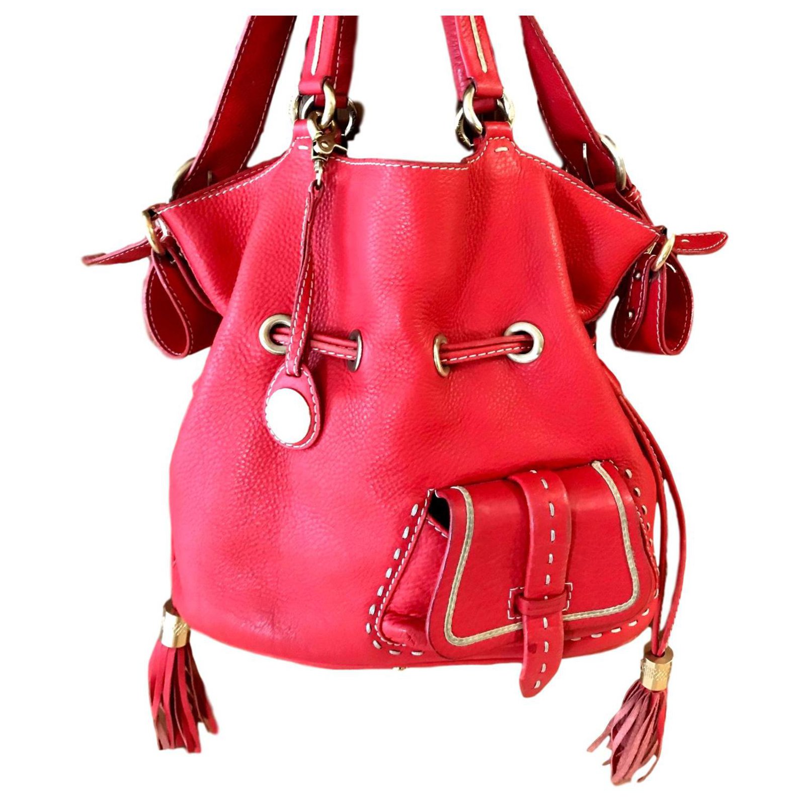 Premier Flirt 1flirt Lancel Red Leather ref.117026 - Joli Closet