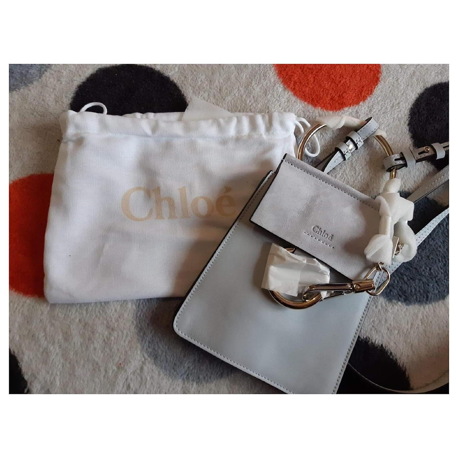 Chloé Mini faye Light blue Suede Leather ref.119313 - Joli Closet