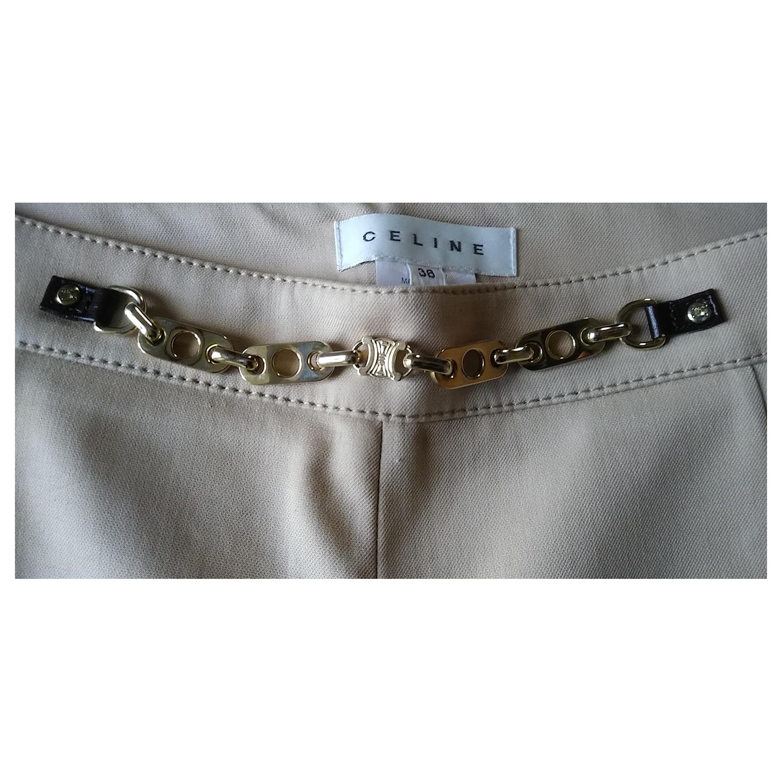 hübsche Céline-Hose 36 Beige Baumwolle ref.120301 - Joli Closet