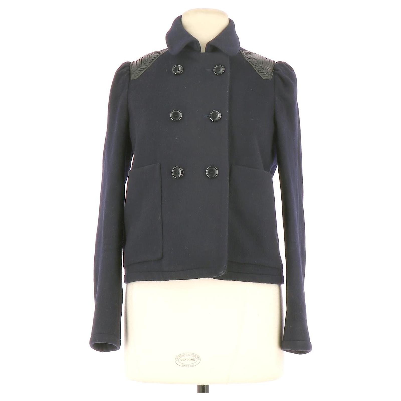 Maje Vest / Blazer Navy blue Wool ref.122197 - Joli Closet