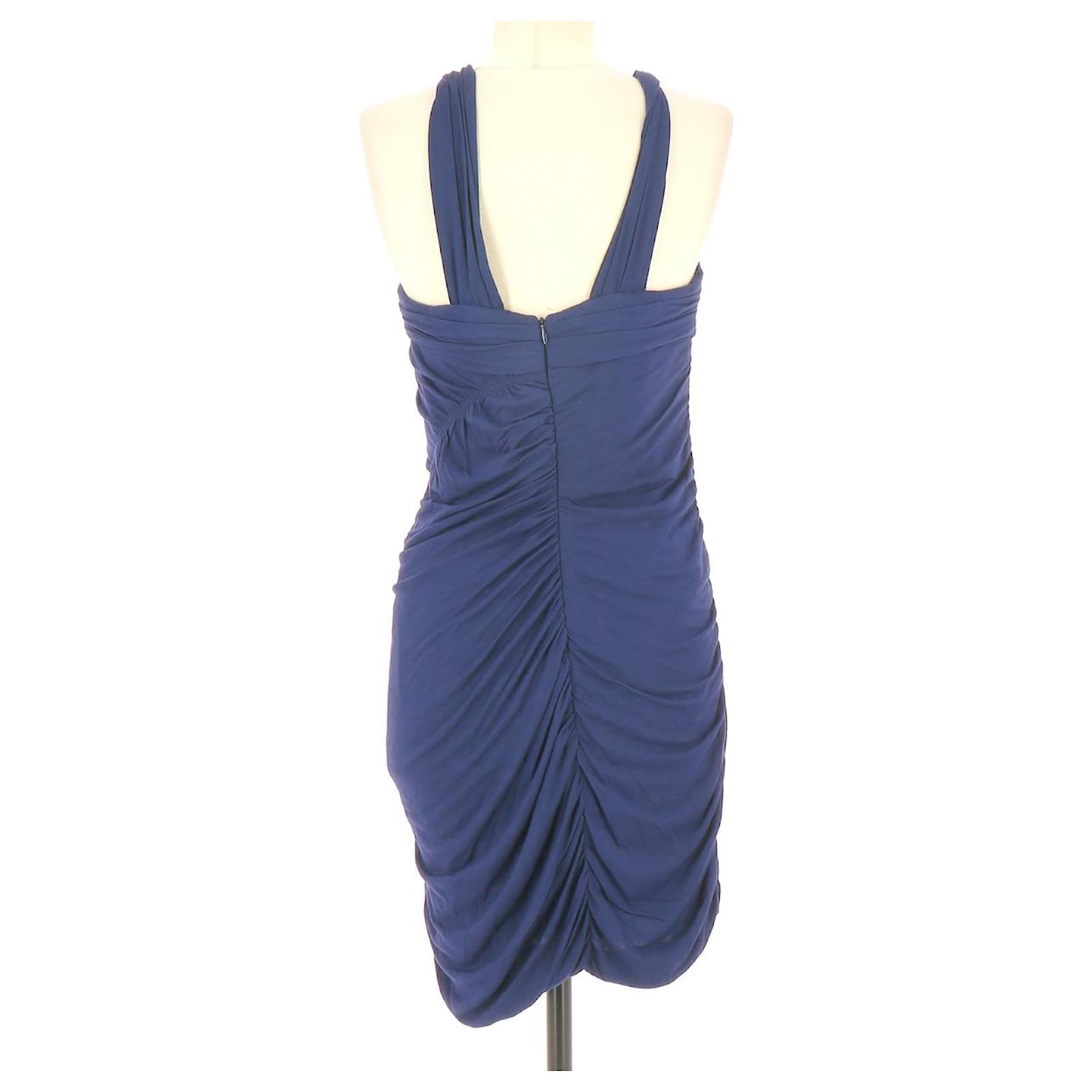 Maje Robe Viscose Bleu ref.122199 - Joli Closet