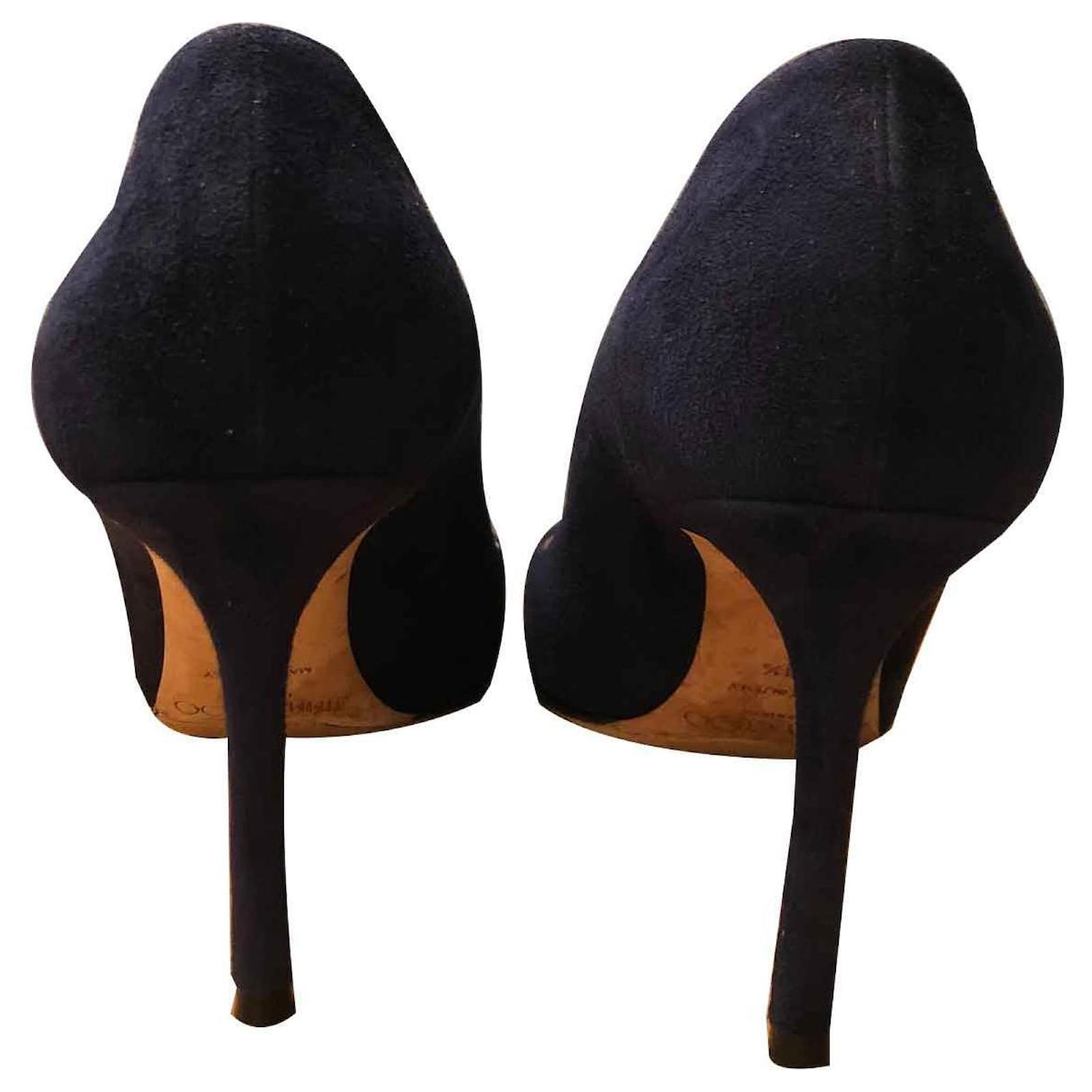 Jimmy Choo Romy Navy blue Deerskin ref.123387 - Joli Closet