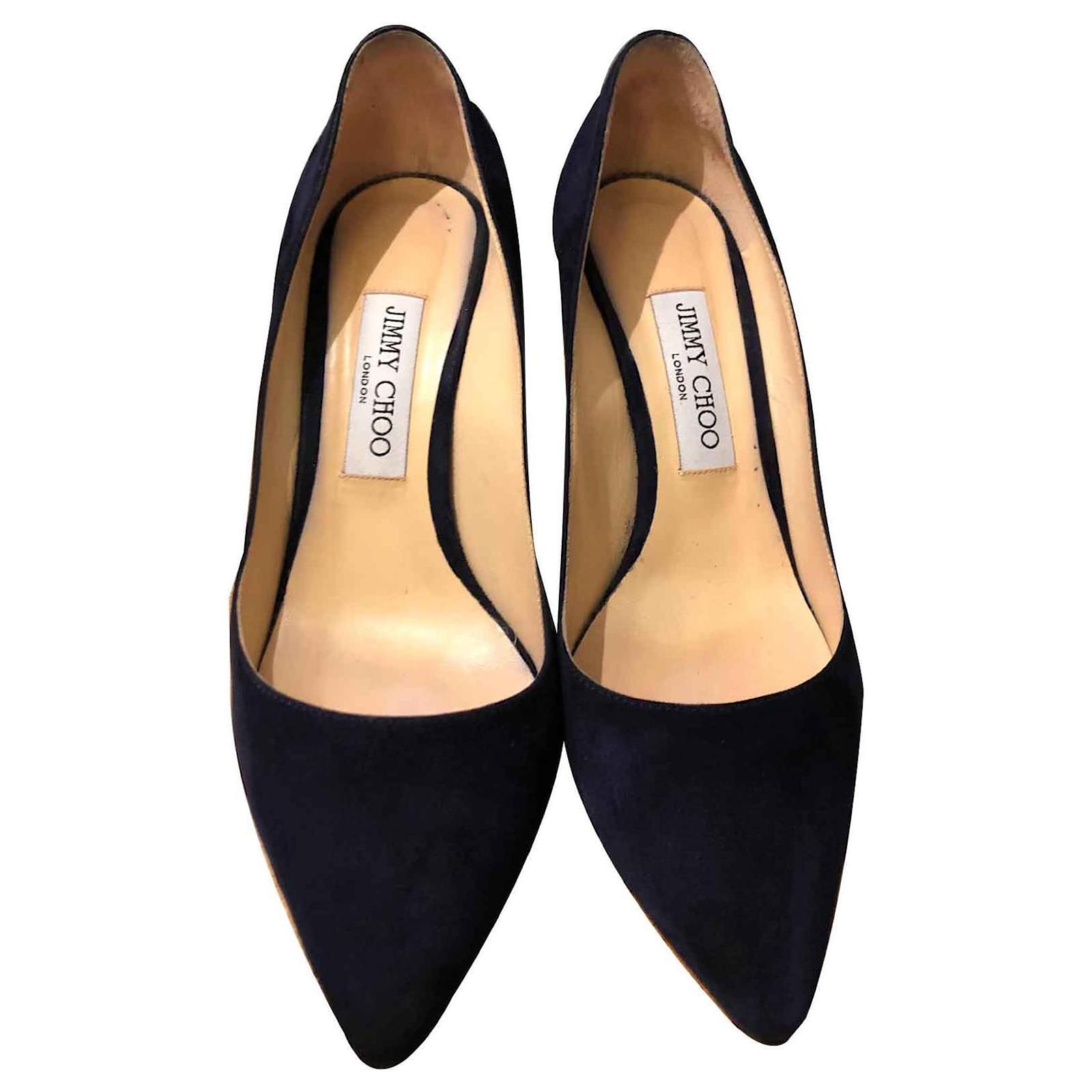 Jimmy Choo Romy Navy blue Deerskin ref.123387 - Joli Closet
