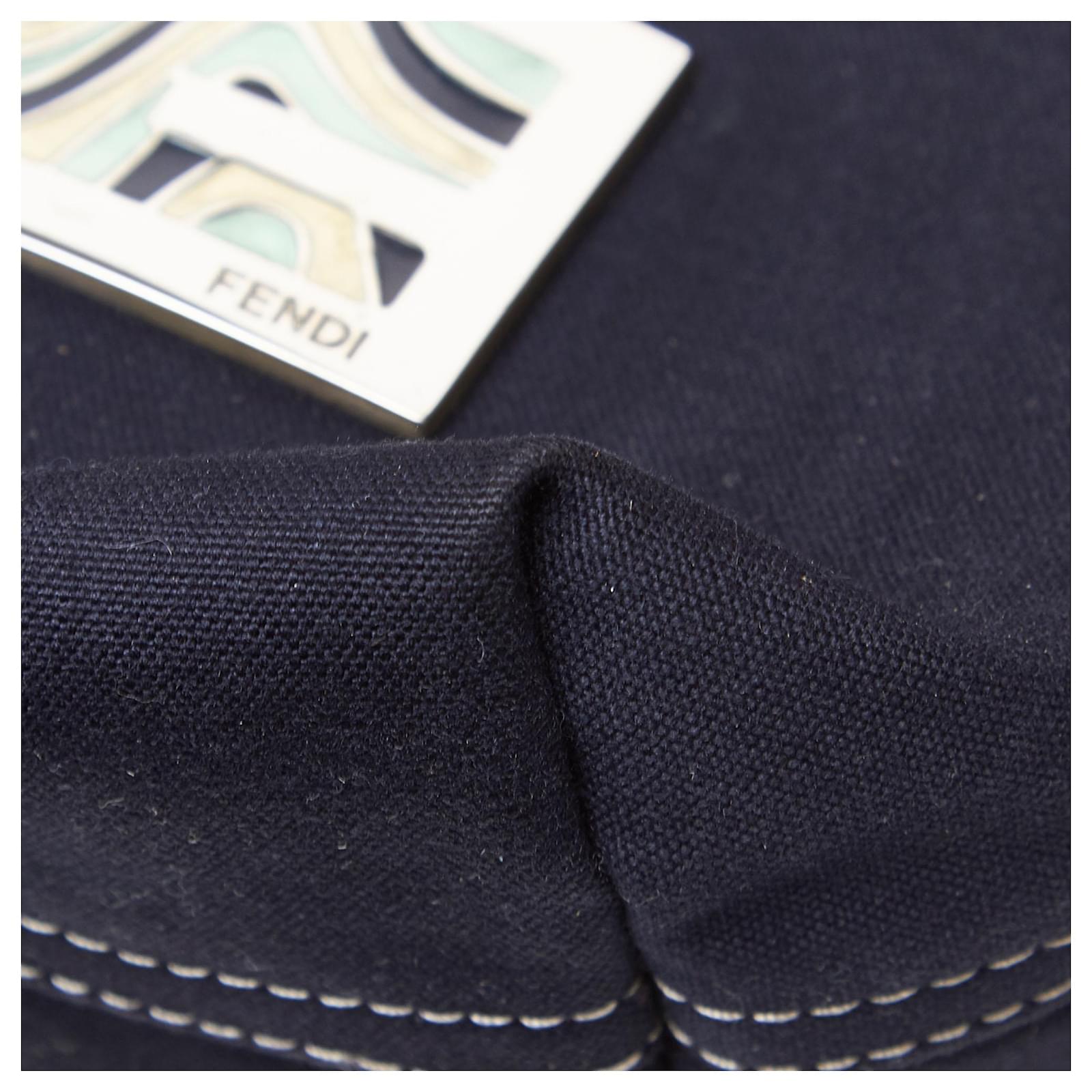 Fendi Black Canvas Tote Bag Leather Cloth Cloth ref.123978 - Joli Closet