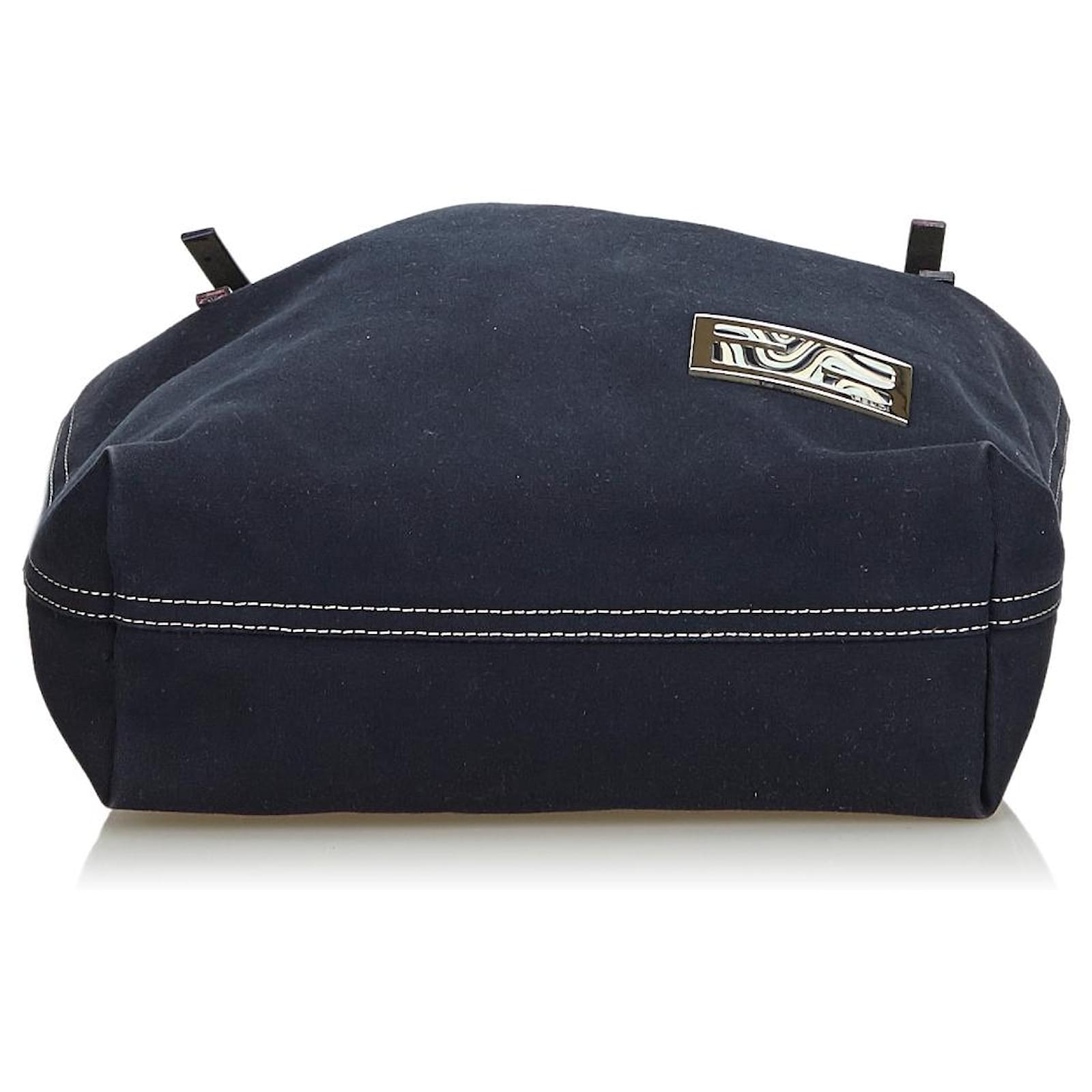 Fendi Black Canvas Tote Bag Leather Cloth Cloth ref.123978 - Joli Closet