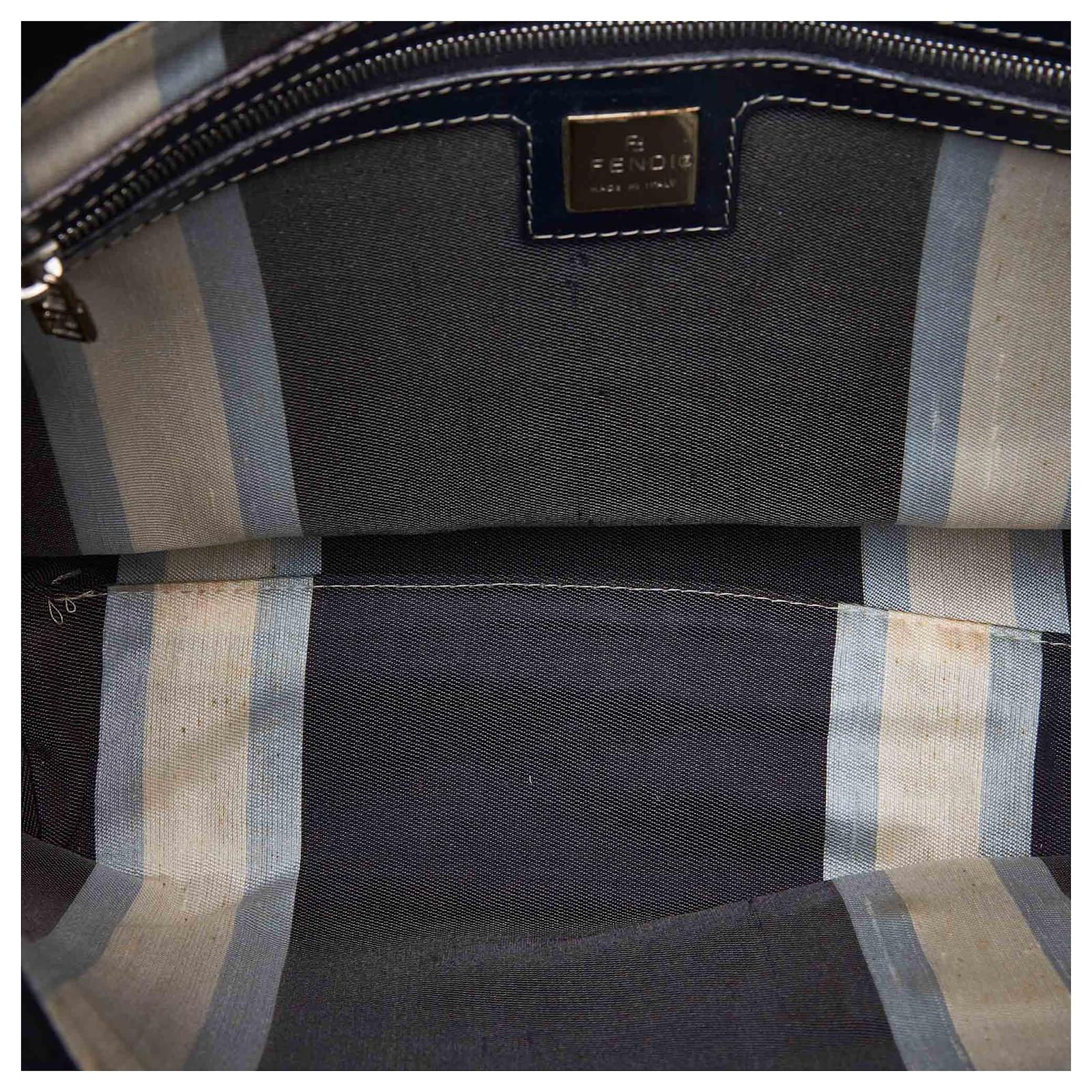 Fendi Black Canvas Tote Bag Leather Cloth Cloth ref.123978 - Joli Closet