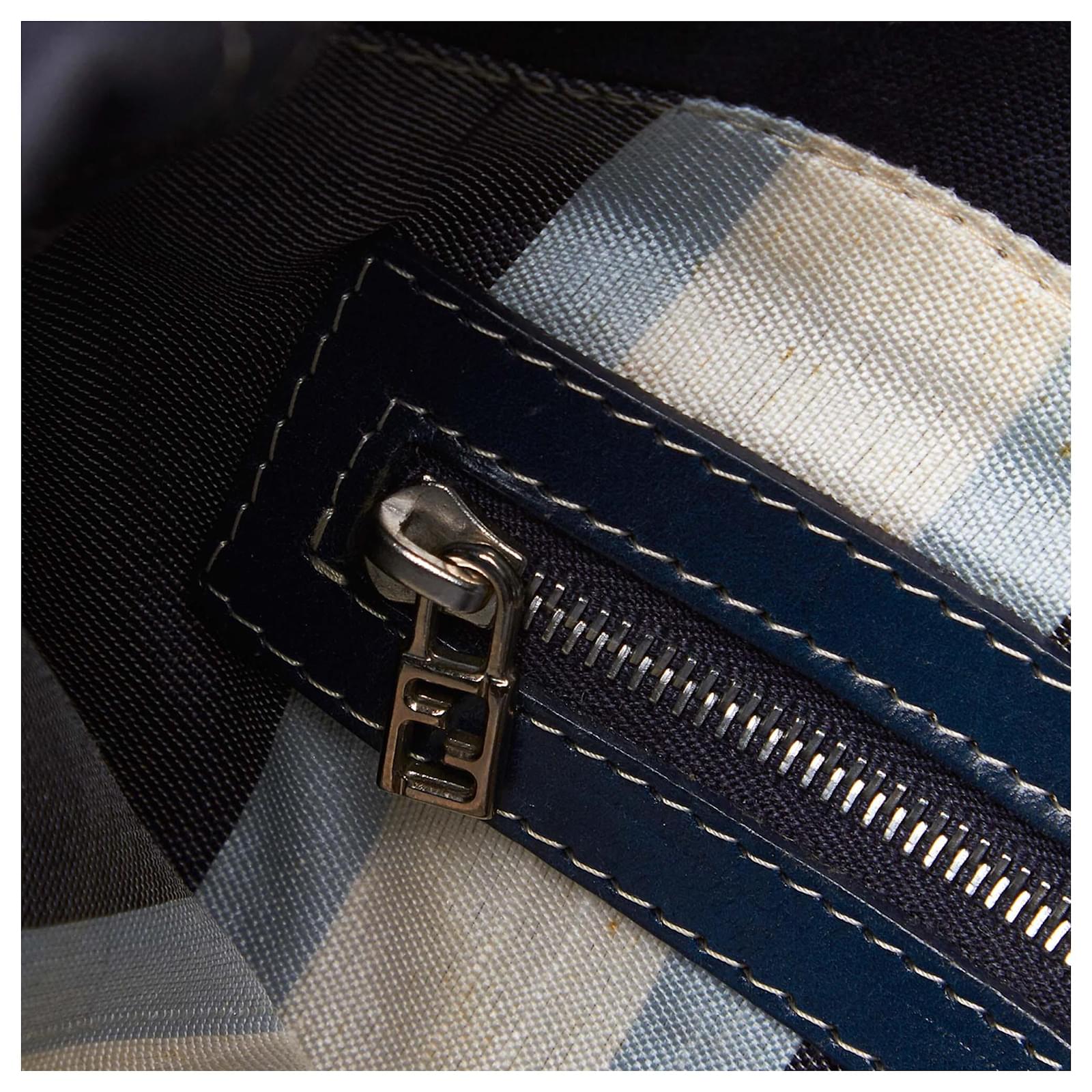 Fendi Black Canvas Tote Bag Leather Cloth Cloth ref.123978 - Joli Closet