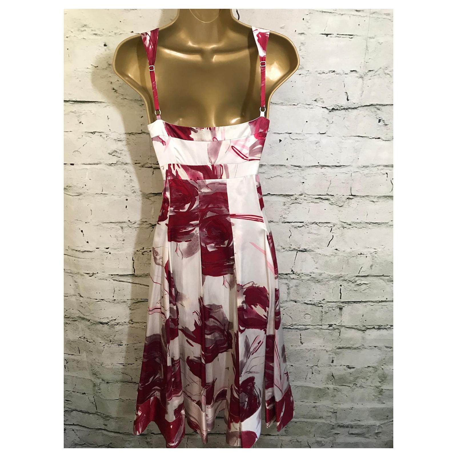 Coast Robes Soie Coton Rouge Écru ref.128997 - Joli Closet